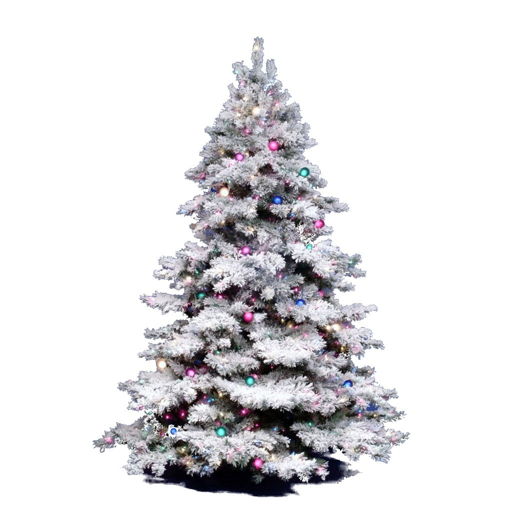 Vickerman 10' Flocked Alaskan Pine Artificial Christmas Tree with 1400 ...