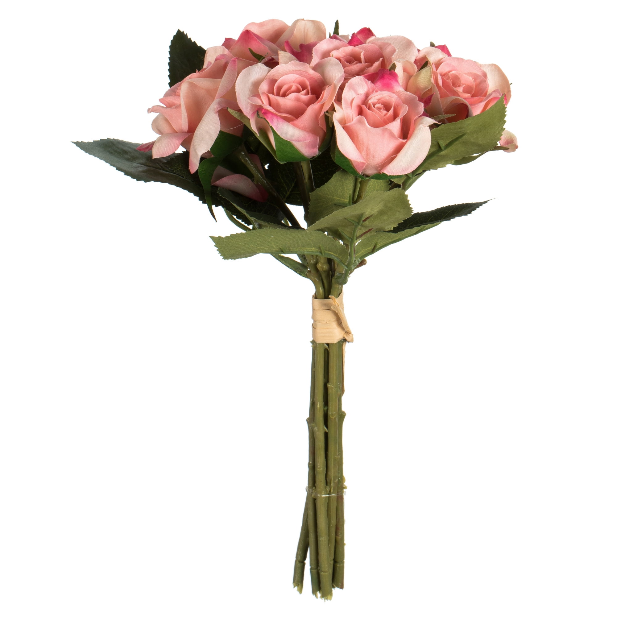 Vickerman 10" Artificial Pink Rose Bouquet, Set of 3 - Walmart.com