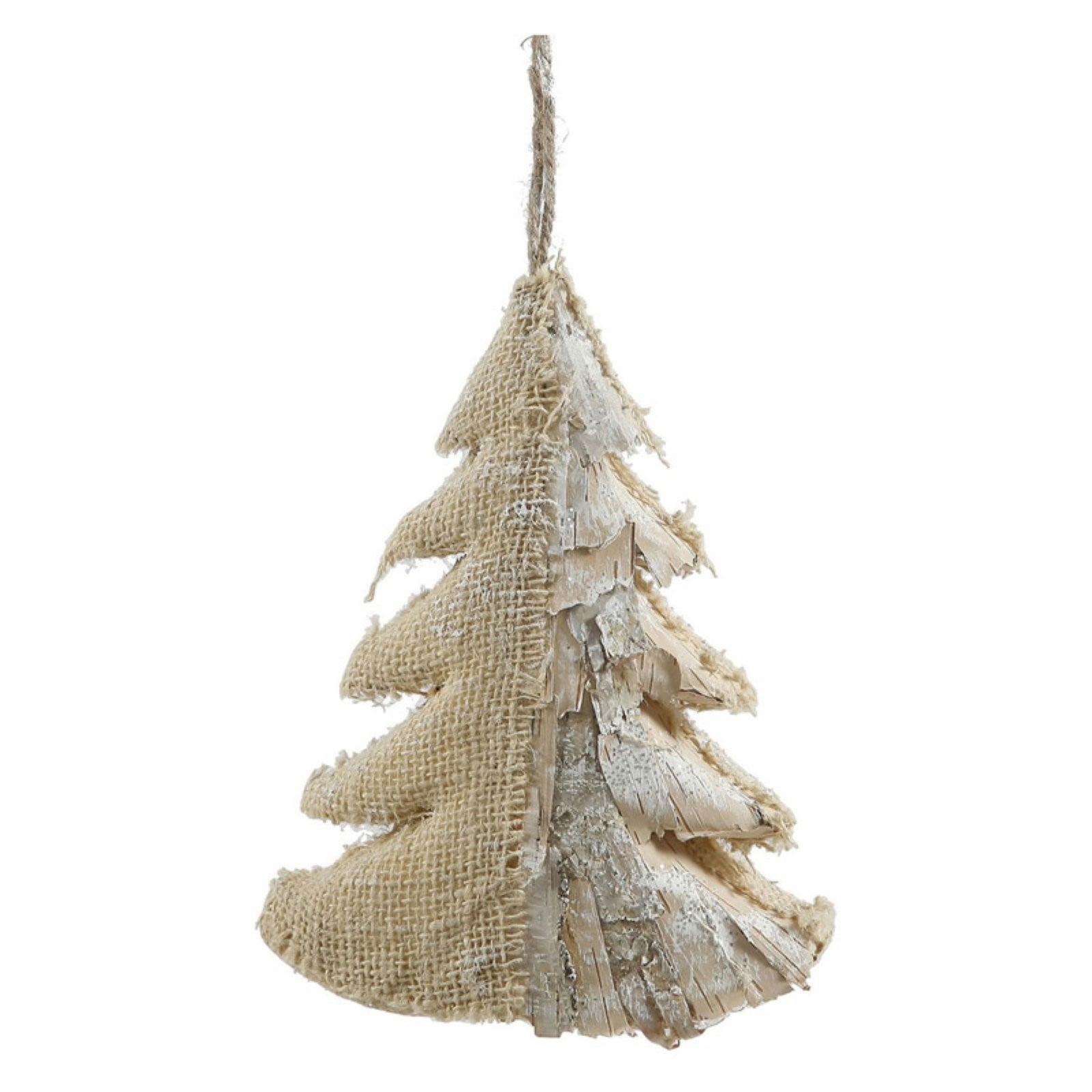 Vickerman 10" Half Burlap Half Birch Glitter Tree Birch Ornament ...