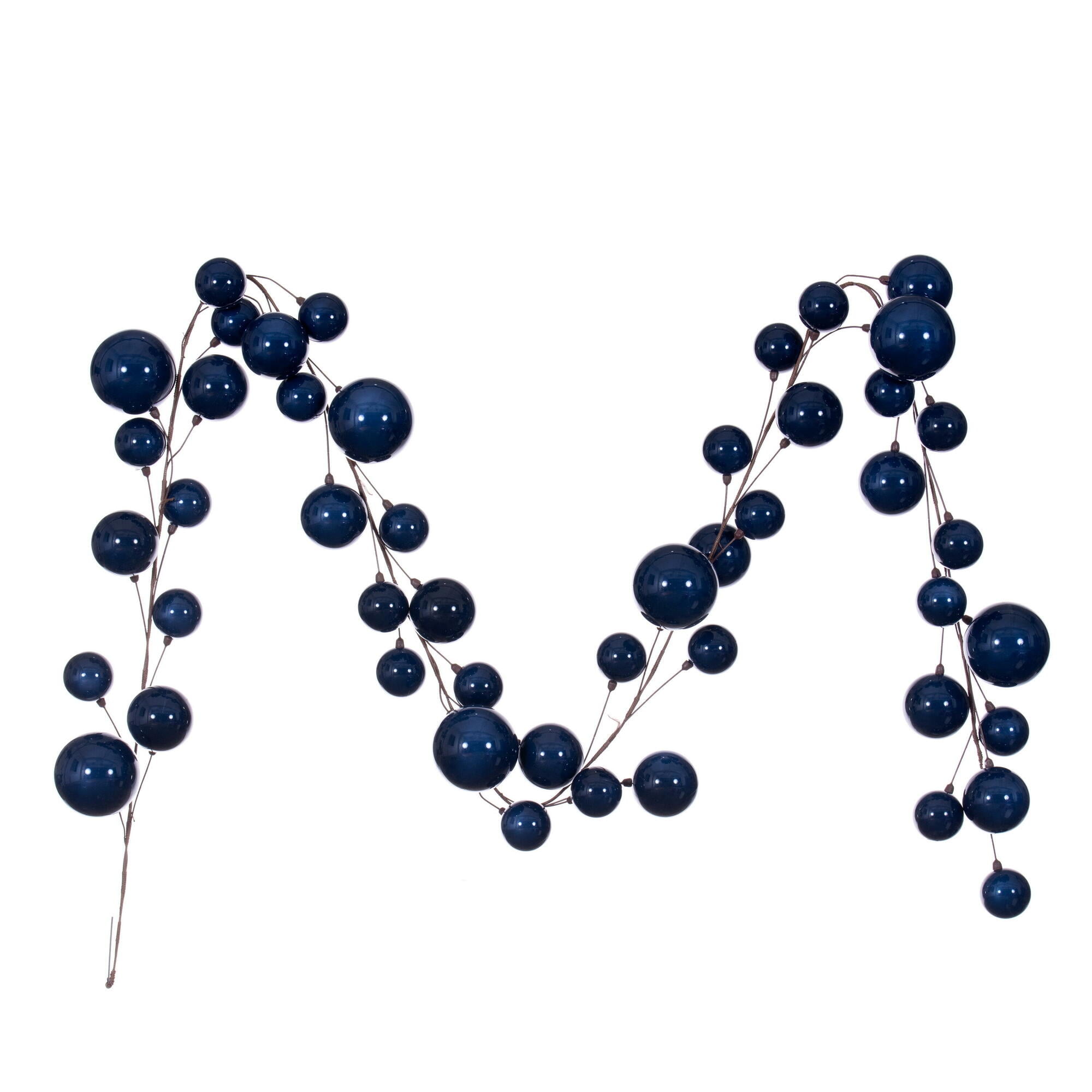 Vickerman 10' Midnight Blue Pearl Branch Ball Wire Garland. - Walmart.com