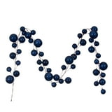 Vickerman 10' Midnight Blue Pearl Branch Ball Wire Garland. - Walmart.com