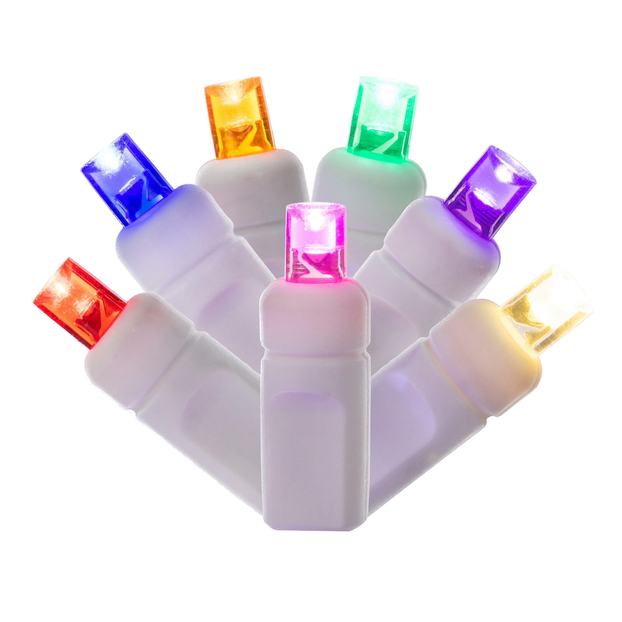 Vickerman 100 Multi-Colored Wide Angle LED Light on White Wire, 34 ...