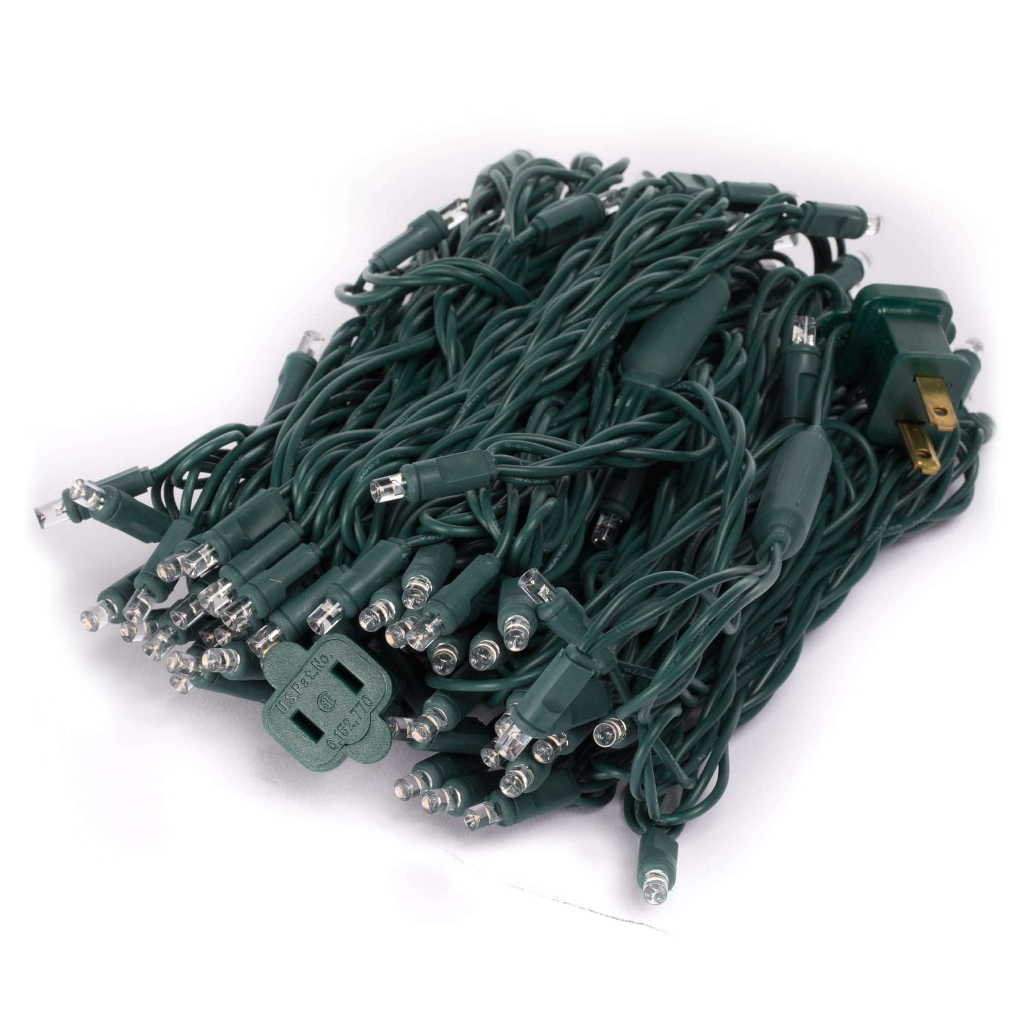 Vickerman 100 Warm White Wide Angle LED Light on Green Wire, 50 ...