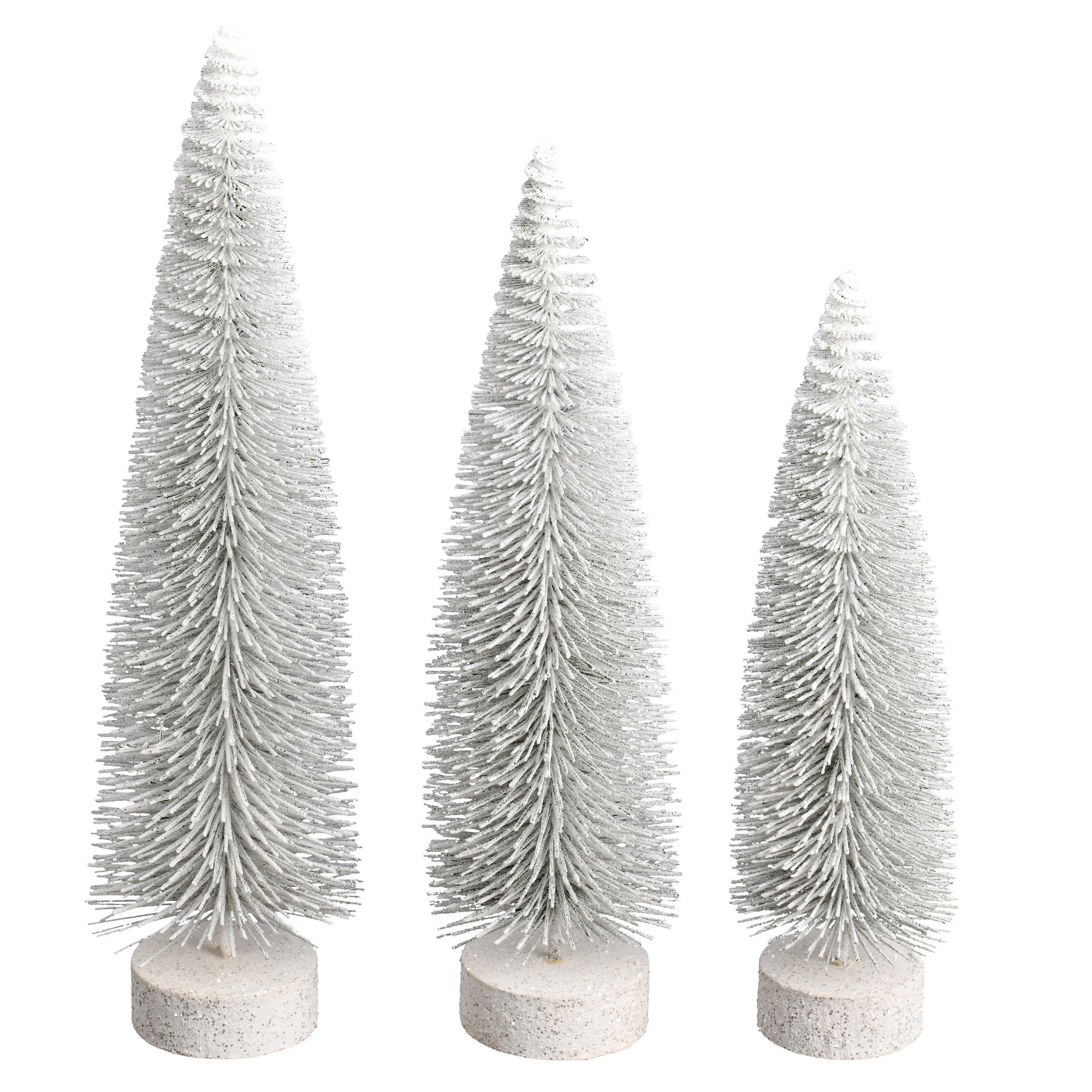 Vickerman 12"-14"-16" White Oval Pine Artificial Christmas Tree, Set of ...