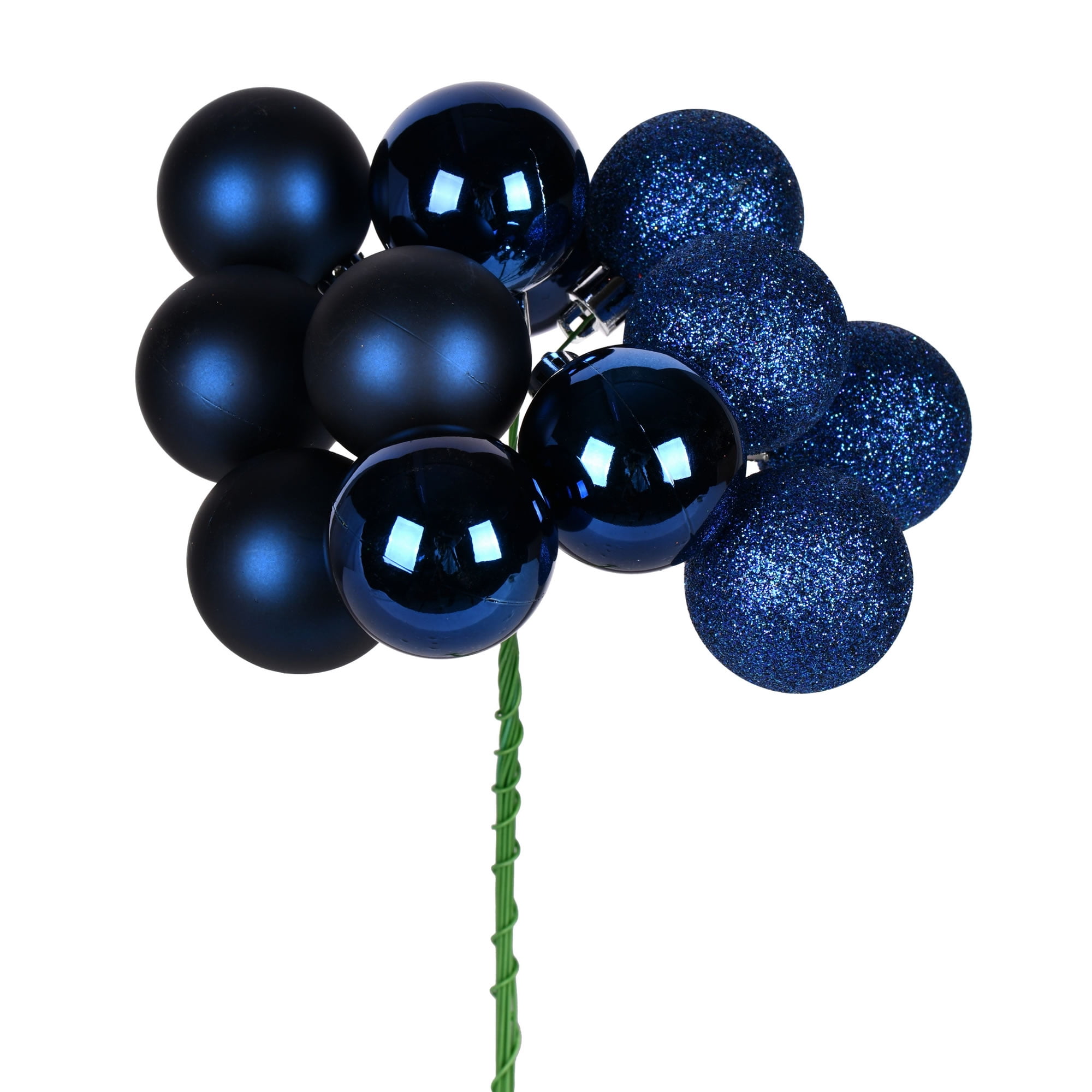 Vickerman 12" Midniight Blue Ball Christmas Pick, 4 per set - Walmart.com