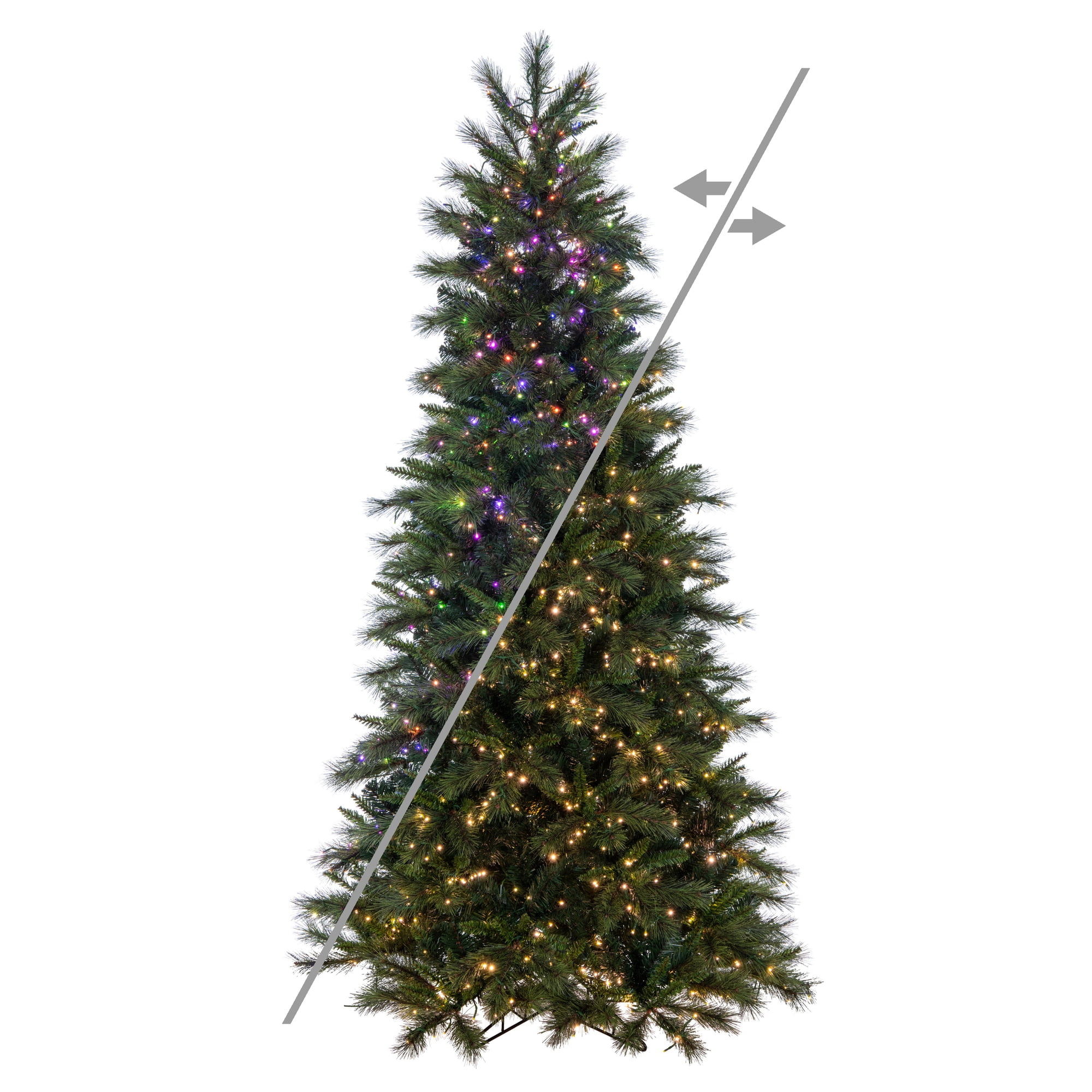 Vickerman 12' x 73" Brighton Pine Artificial Christmas Tree, LED Color ...
