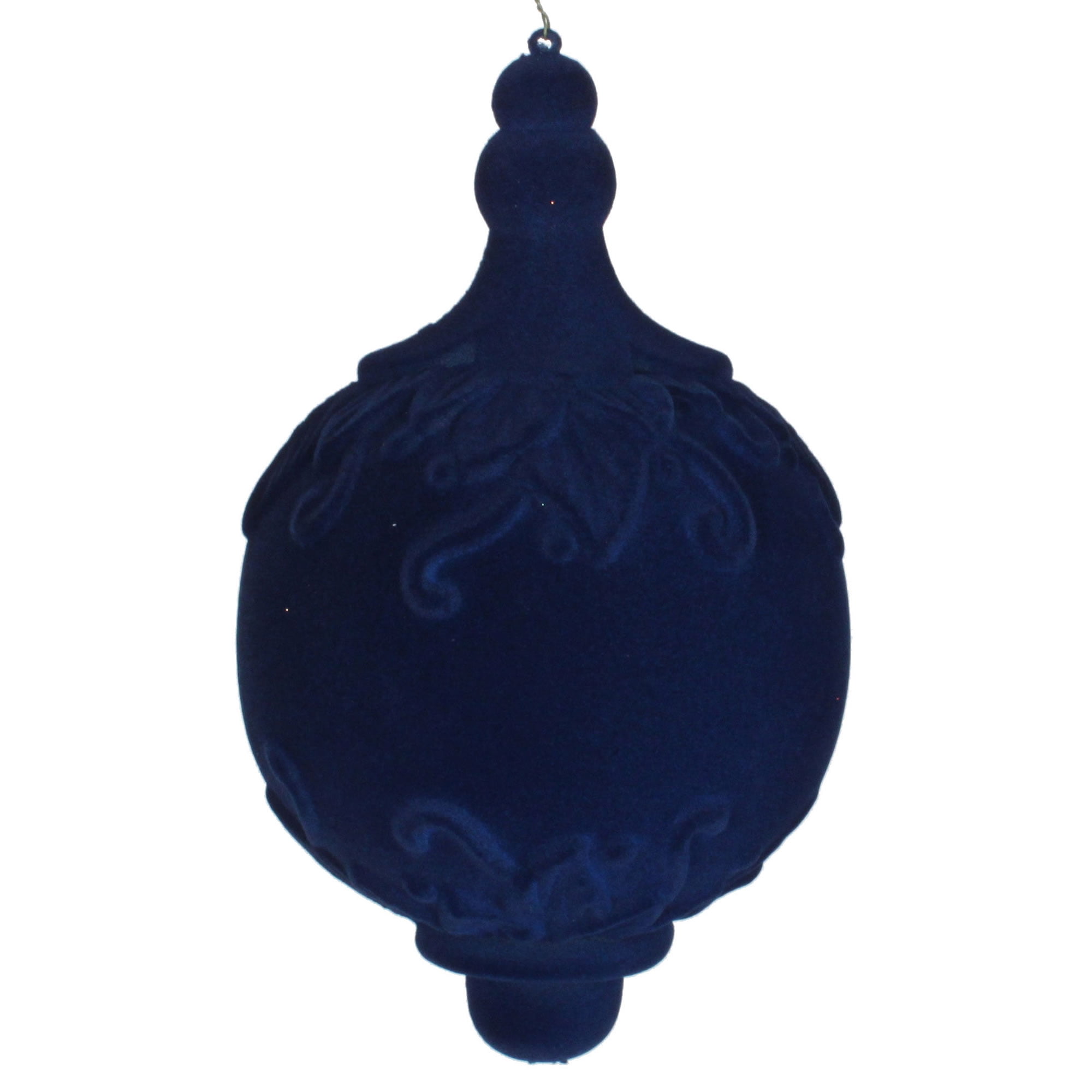Vickerman 13" Midnight Blue Flocked Drop Finial Christmas Ornament ...