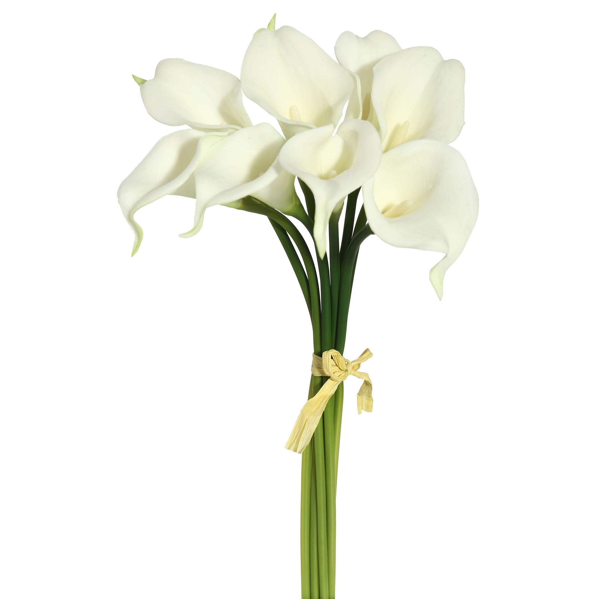 Nearly Natural Double Calla Lily Artificial Flowers with Cylinder, Off ...