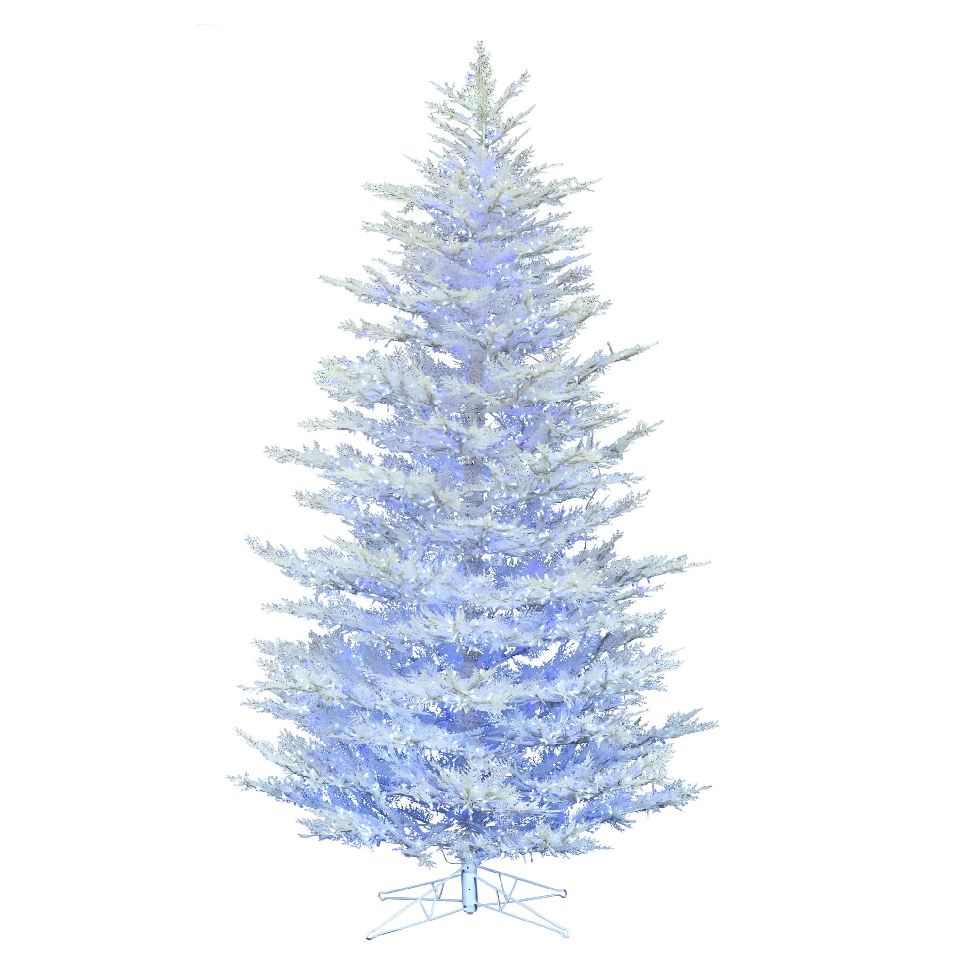 Vickerman 14' x 74" Flocked Cedar Pine Artificial Christmas Tree, Low ...