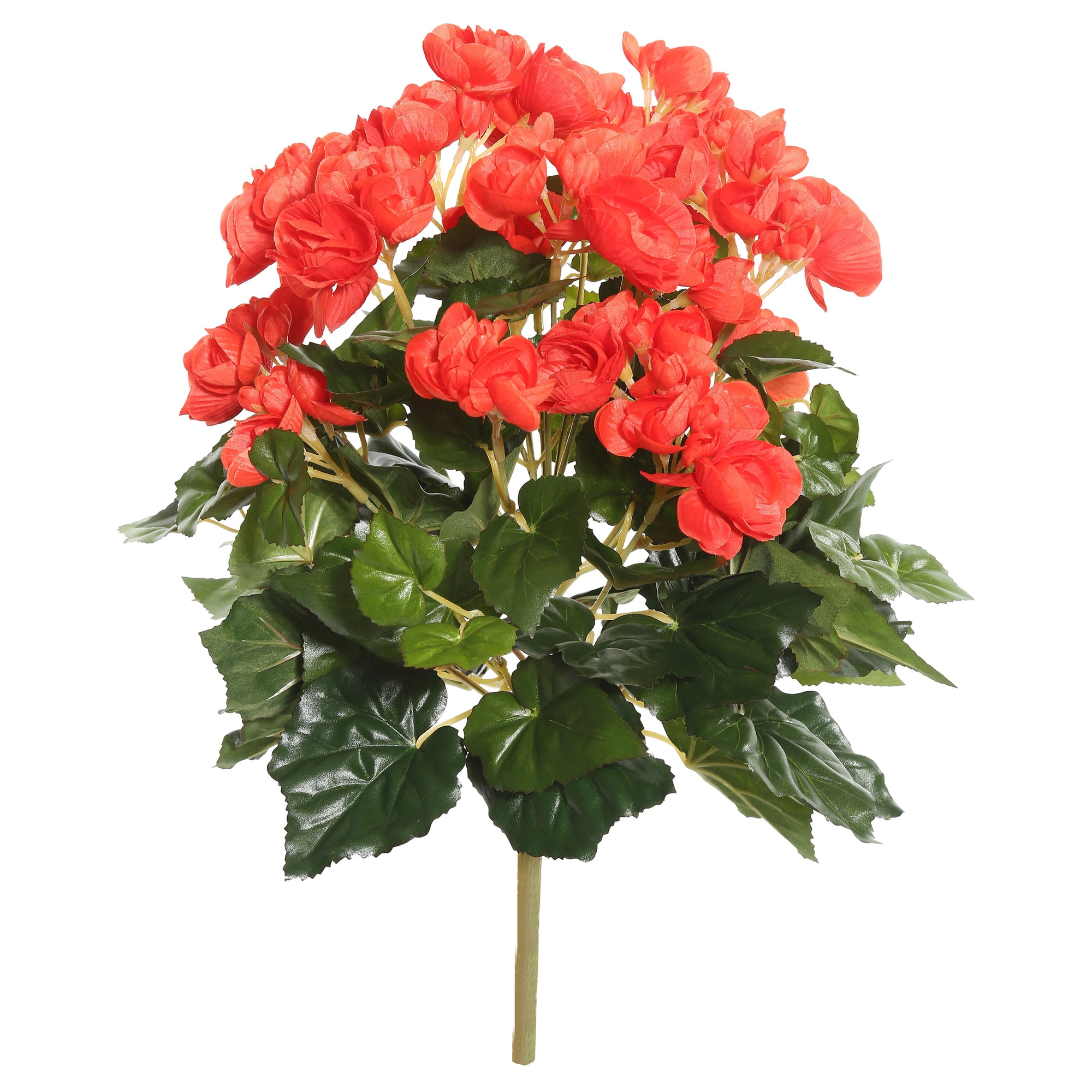 Vickerman 15.25" Artificial Orange Polyester Begonia Bush. - Walmart.com