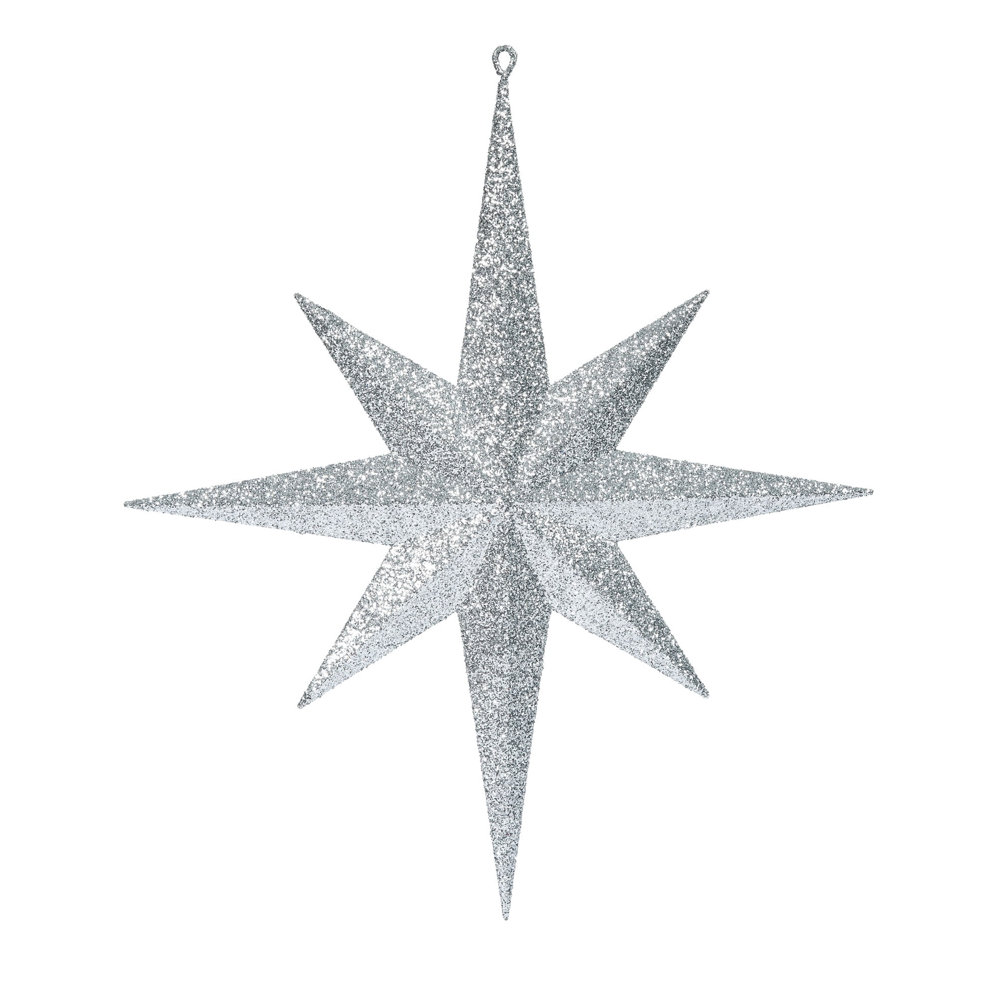 Vickerman 15.75" Silver Iridescent Glitter Bethlehem Star Christmas ...
