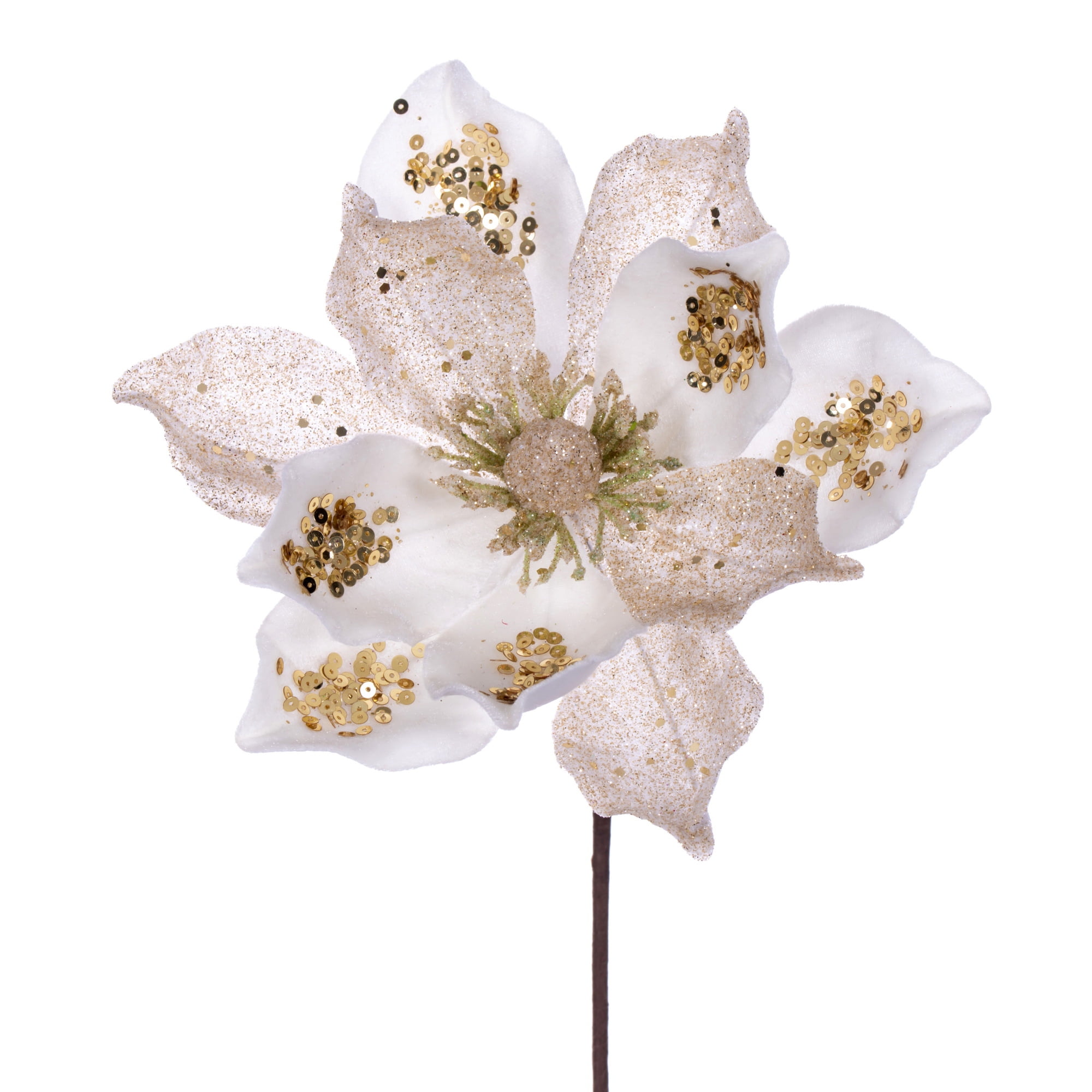 Vickerman 15" Artificial Cream Deluxe Magnolia Christmas Stem, 8 ...