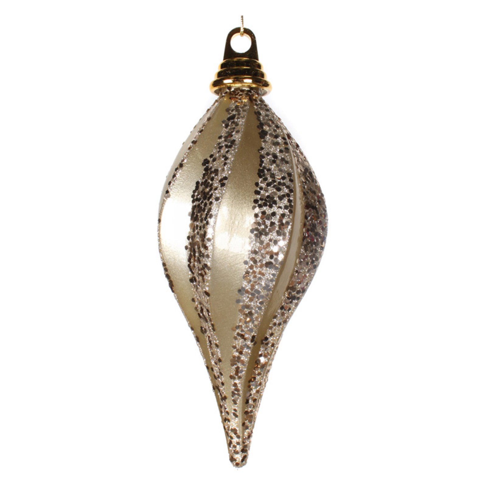Vickerman 16 Champagne Candy Glitter Swirl Drop Swirl Drop Ornament