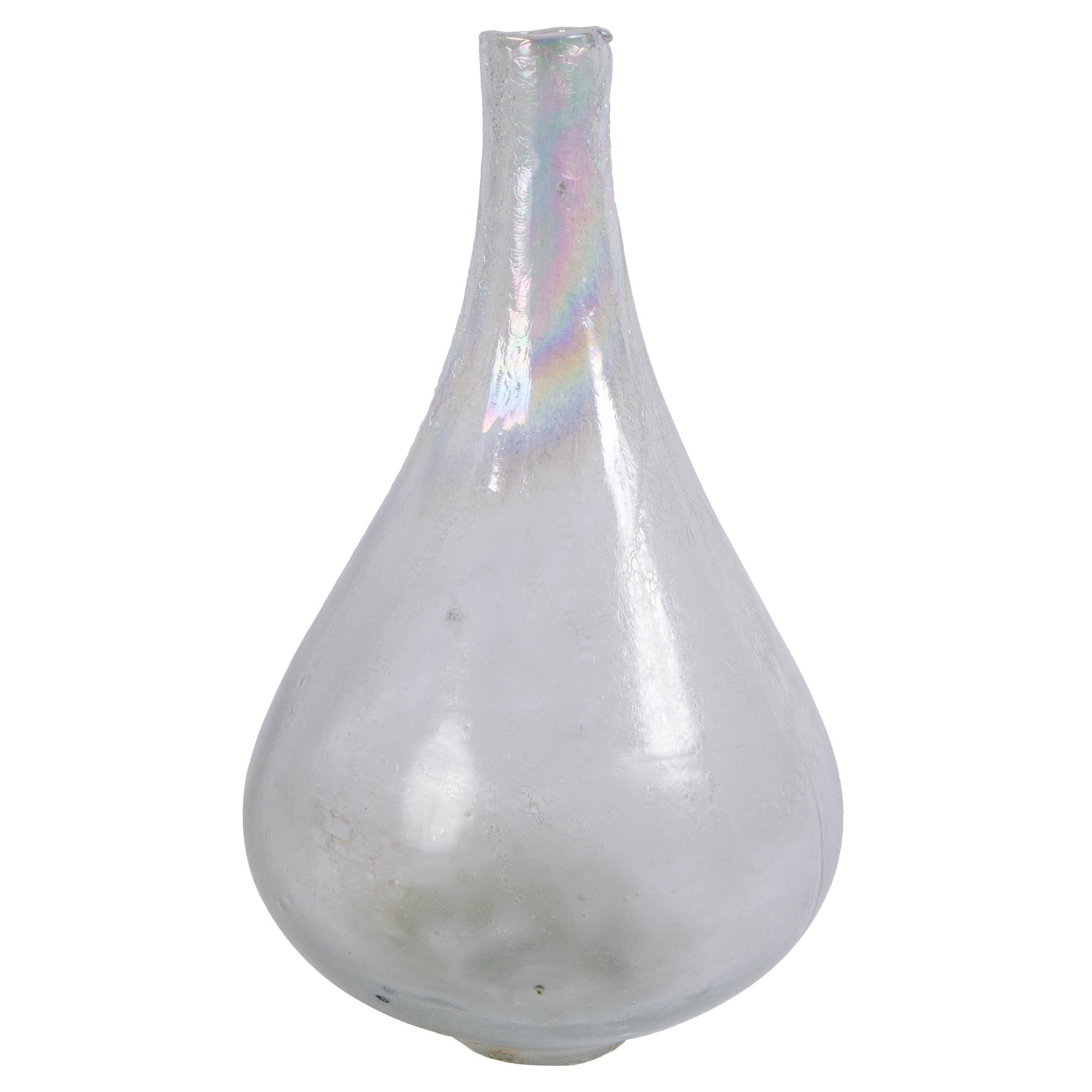 Vickerman 16" Irridescent Rainbow Glass Vase. This simple vase features ...