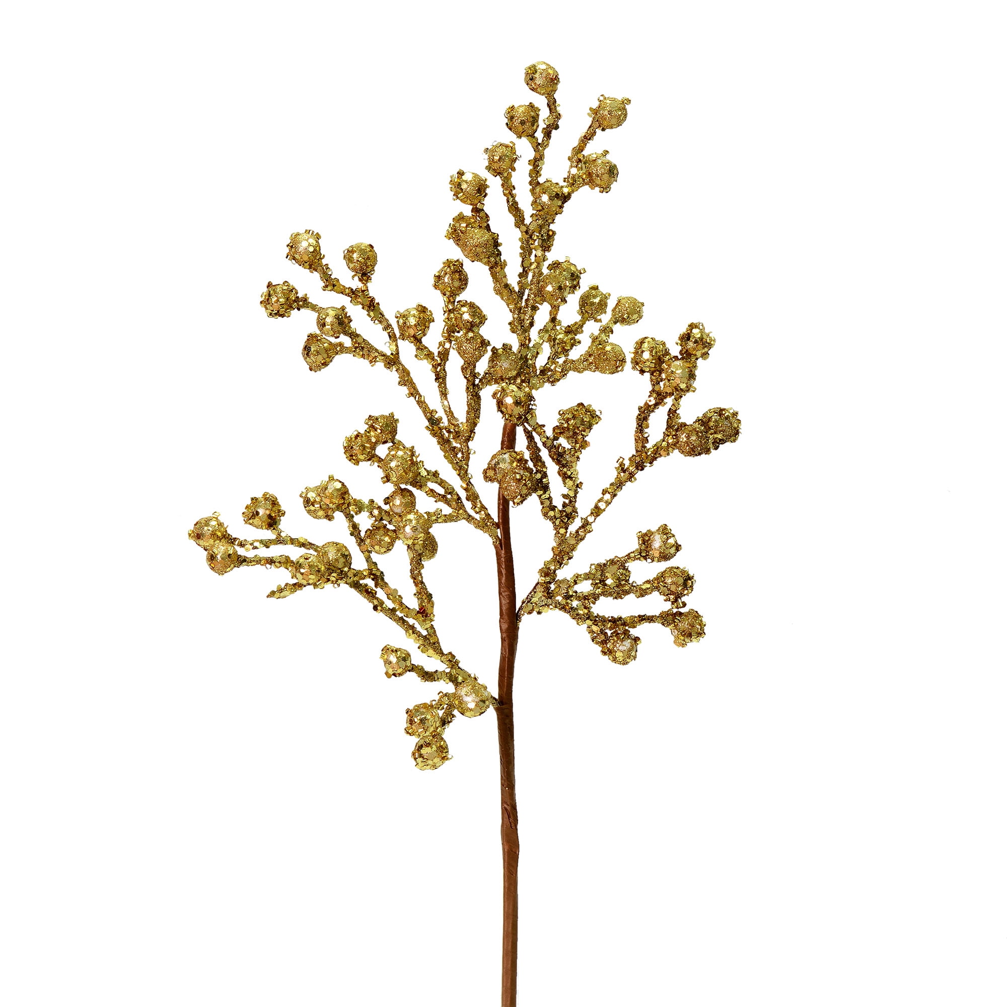 Vickerman 17" Gold Glitter Berry Artificial Christmas Spray. Includes 6 ...