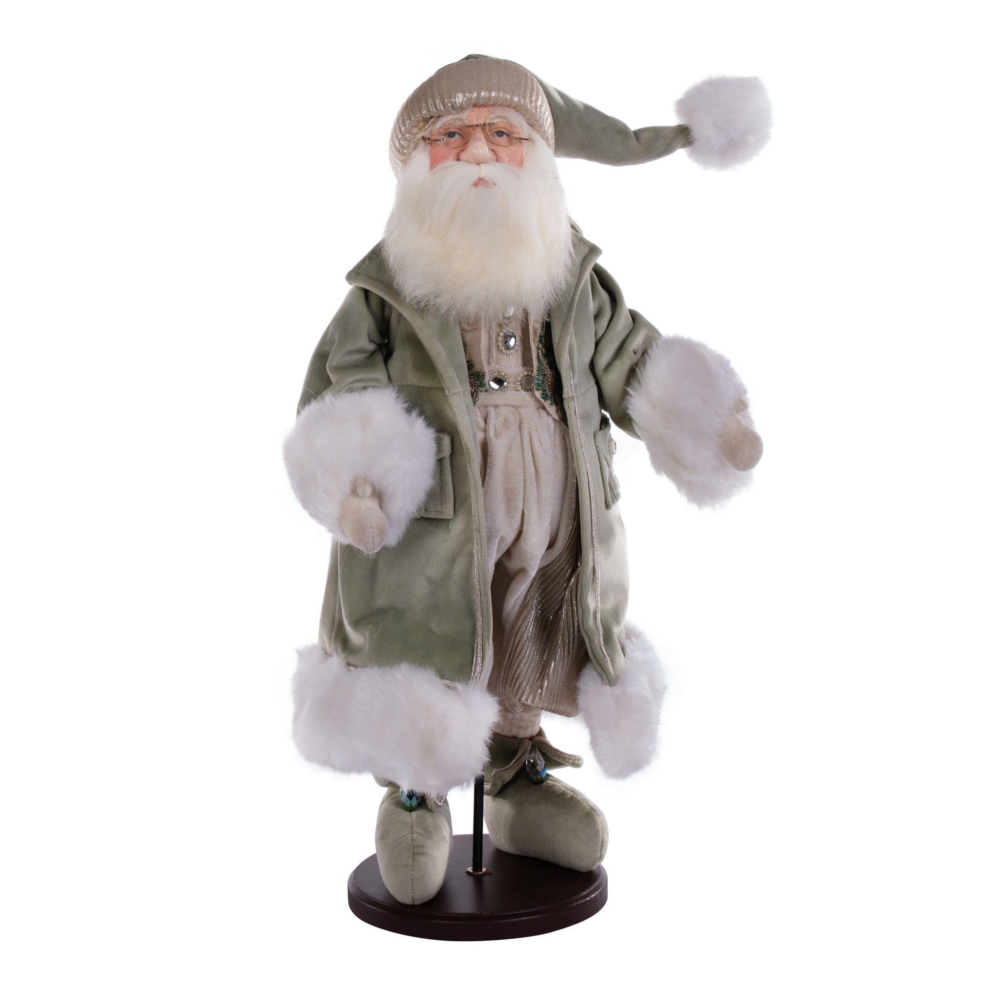 Vickerman 17" Jewel-Tide Greetings Collection Santa Doll with Stand ...