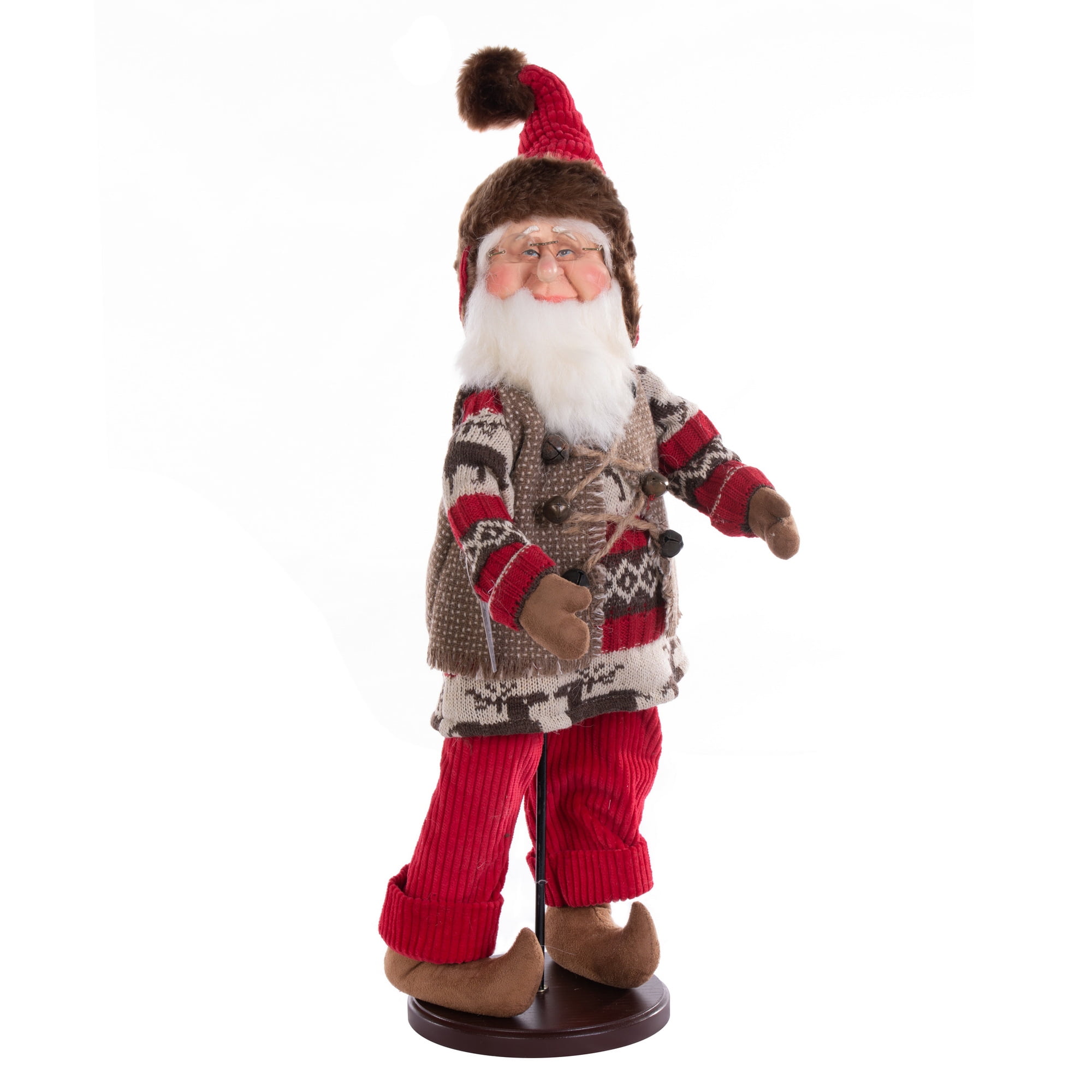 Vickerman 17" Woodland Collection Santa Doll with Stand - Walmart.com