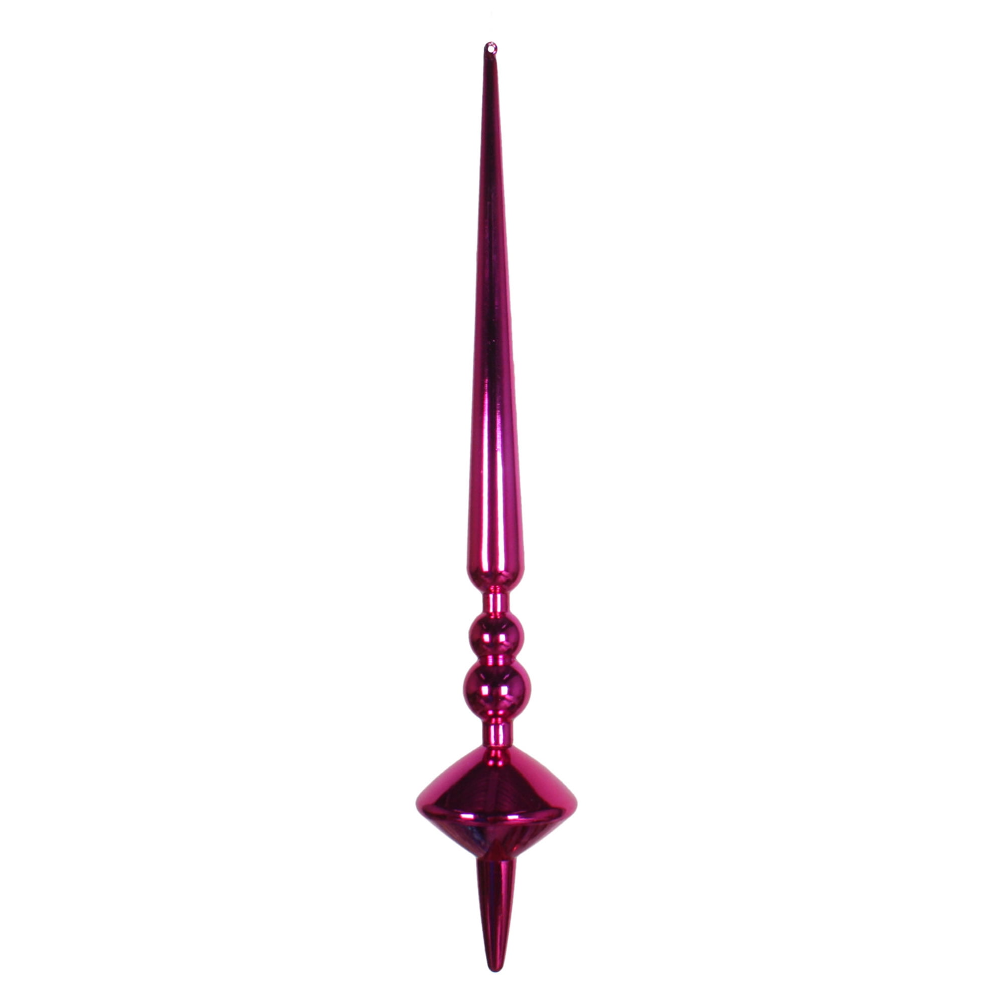 Vickerman 18" Fuchsia Shiny Cupola Finial. This long finial ornament ...
