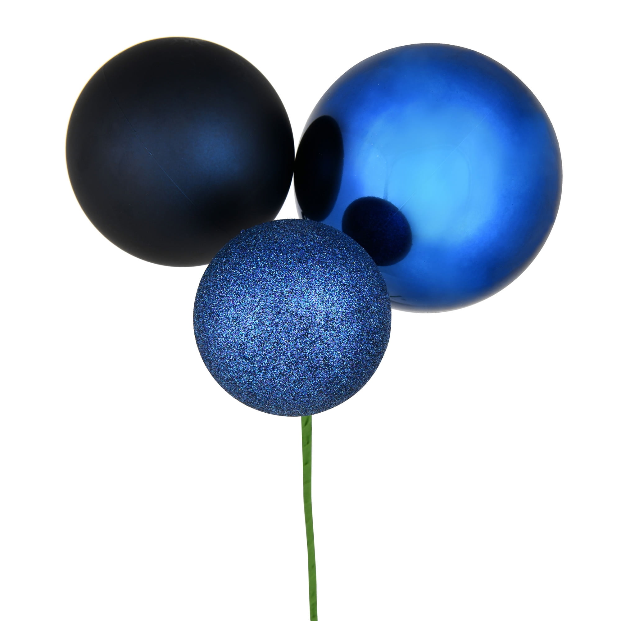 Vickerman 18" Midnight Blue Ball Ornament Christmas Pick, Pack of 2 ...