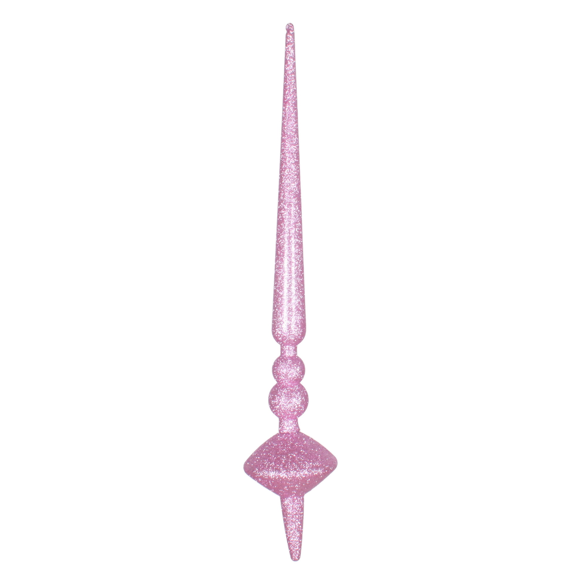 Vickerman 18" Pink Glitter Cupola Finial. This long finial ornament ...