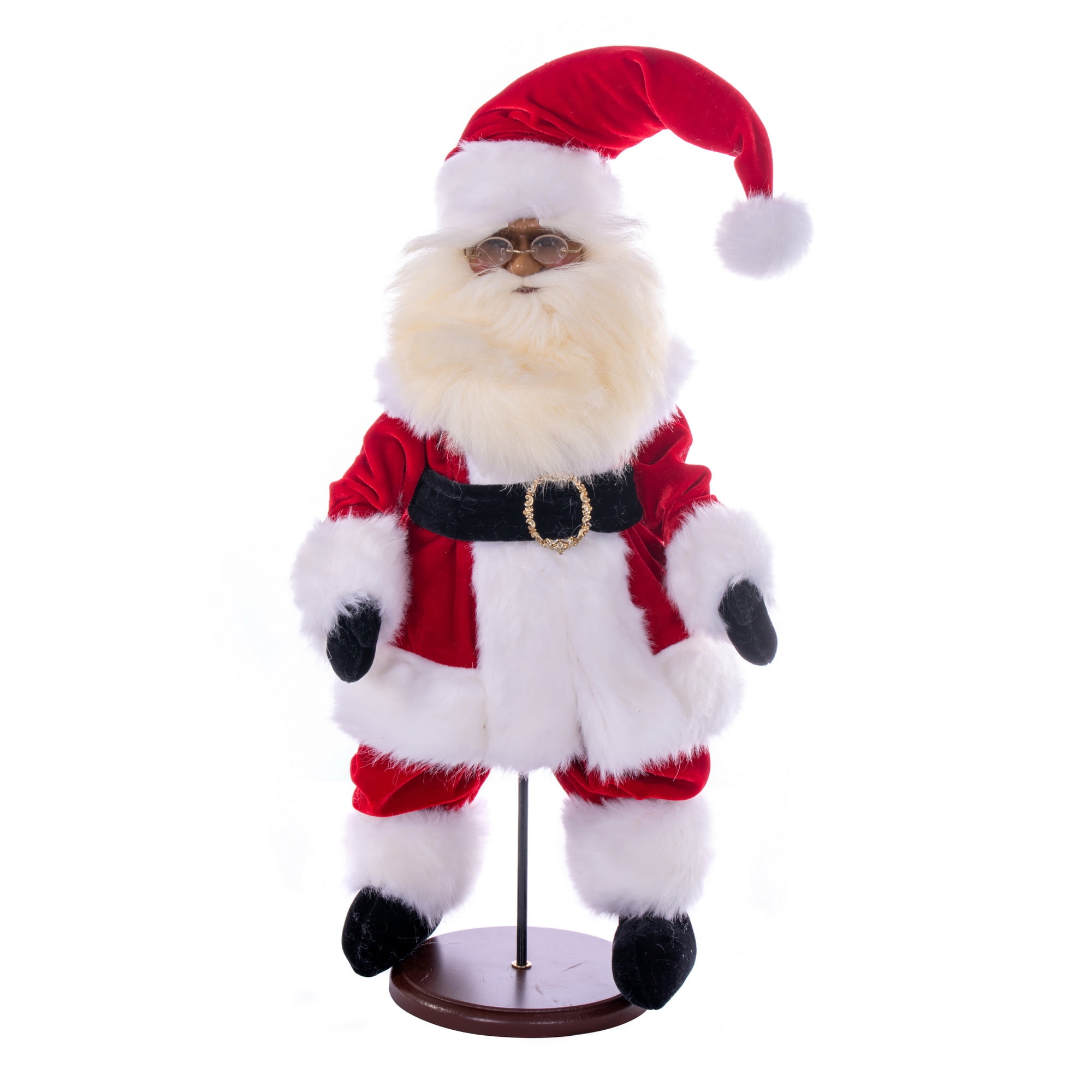 Vickerman 18" Red Traditional Velvet Dark Complexion Santa Doll with ...