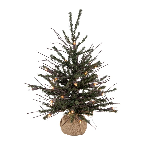 Vickerman 18" Vienna Twig Artificial Christmas Tree with 20 Clear ...