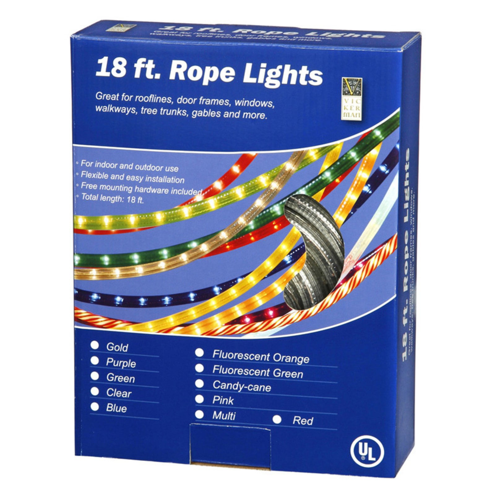18' Clear Rope Light 13mm 1" Bulb Spacing 5' Lead 115 volt - Walmart.com