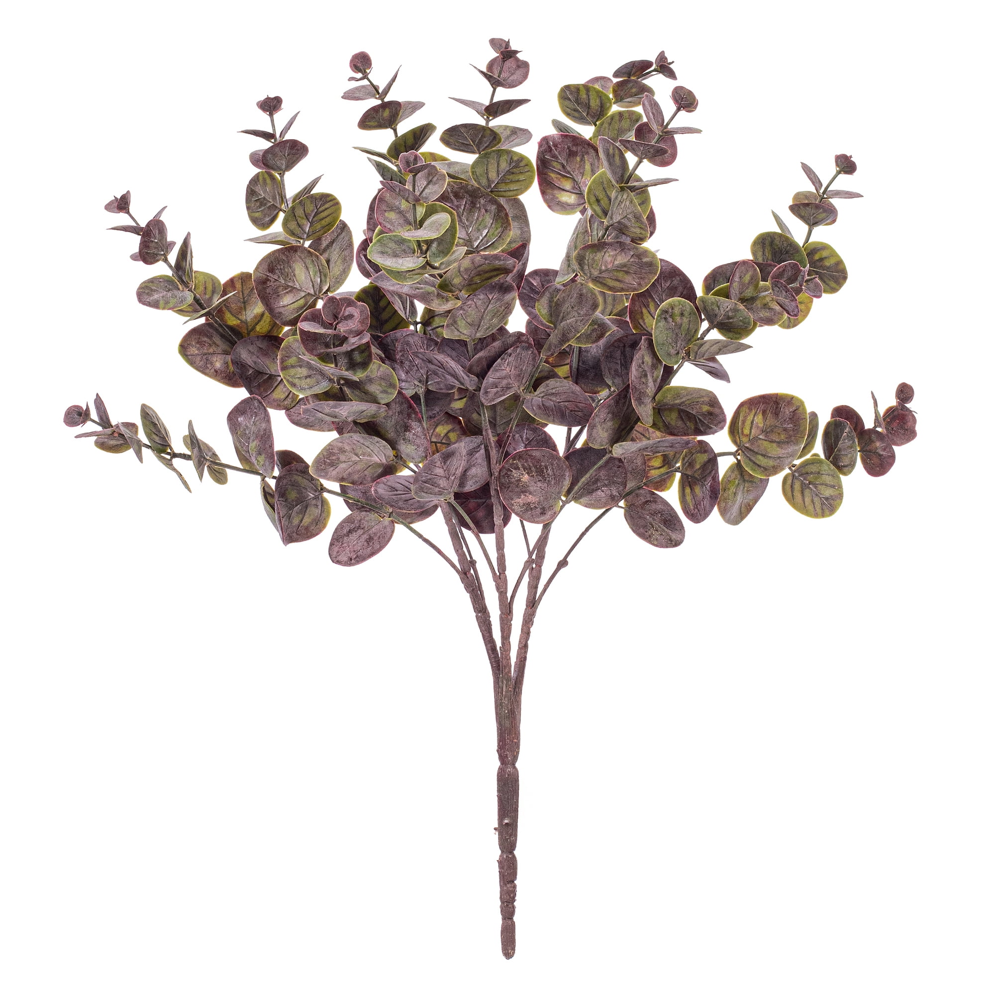 Vickerman 19" Artificial Burgundy Spiral Eucalyptus Bush. 2 pieces in a ...