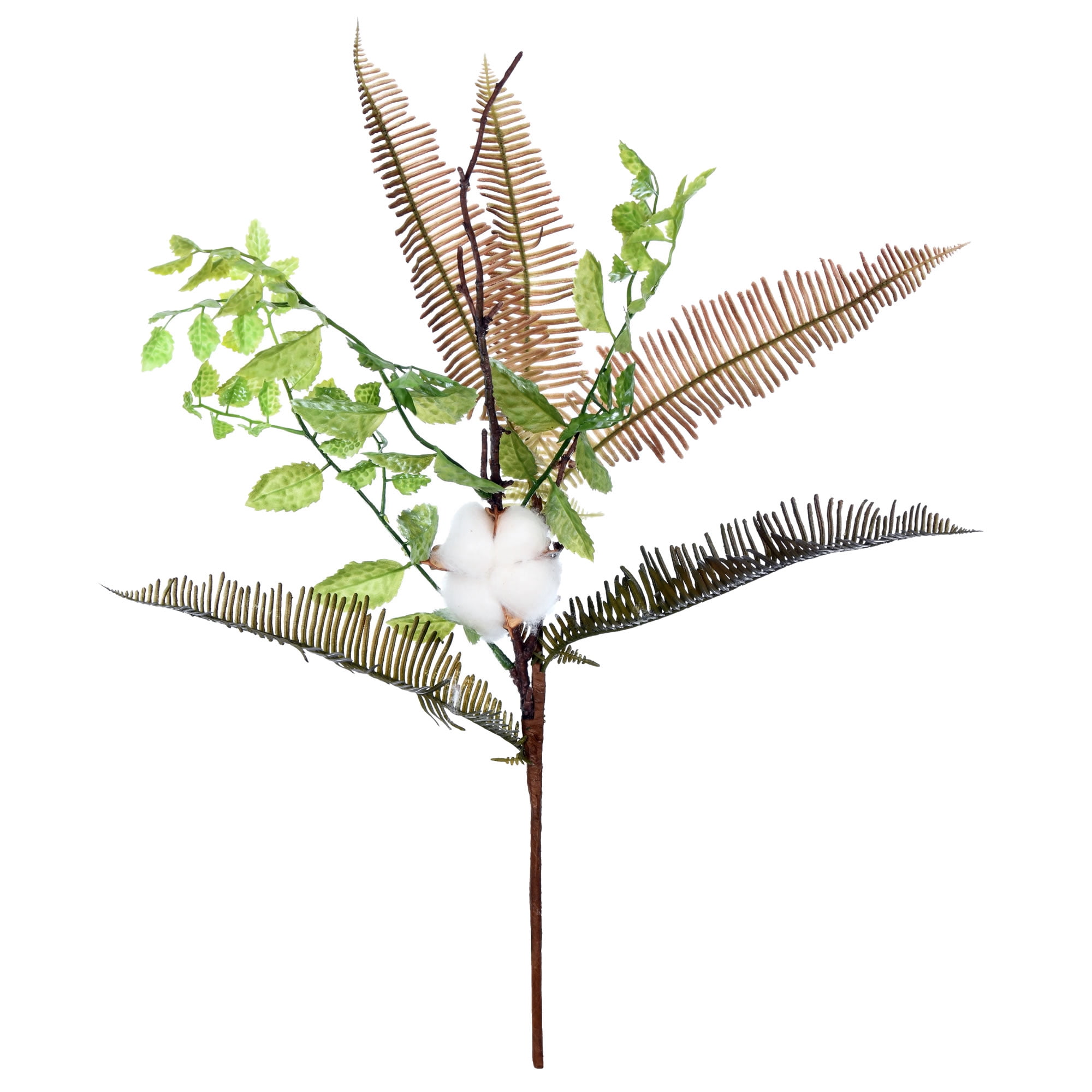 Vickerman 19" Artificial Green Fern Cotton Spray. Includes 3 sprays per ...