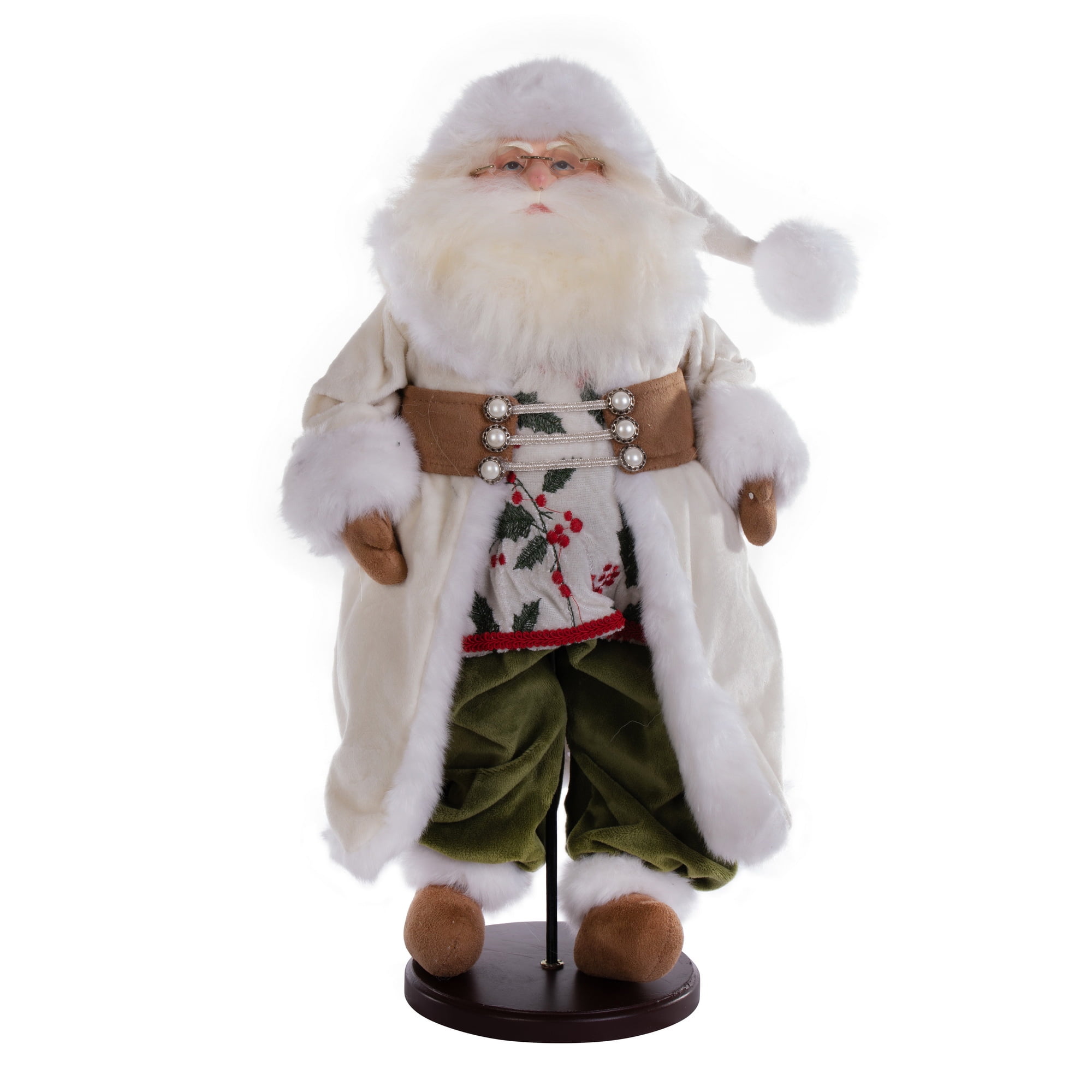 Vickerman 19" Happy Holly Daze Collection Santa Doll with Stand ...