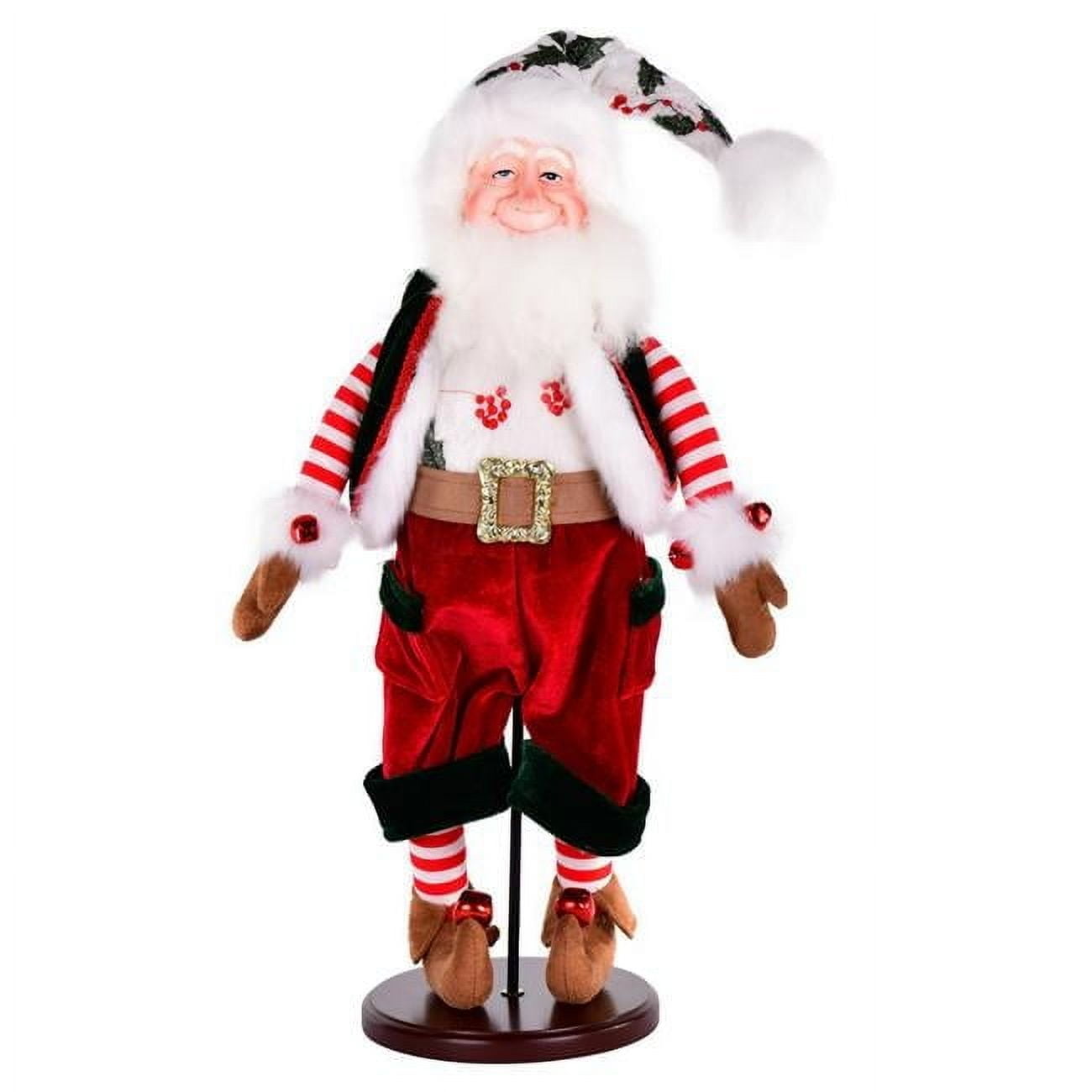 Vickerman 19" Holly Jolly Collection Santa Doll with Stand - Walmart.com