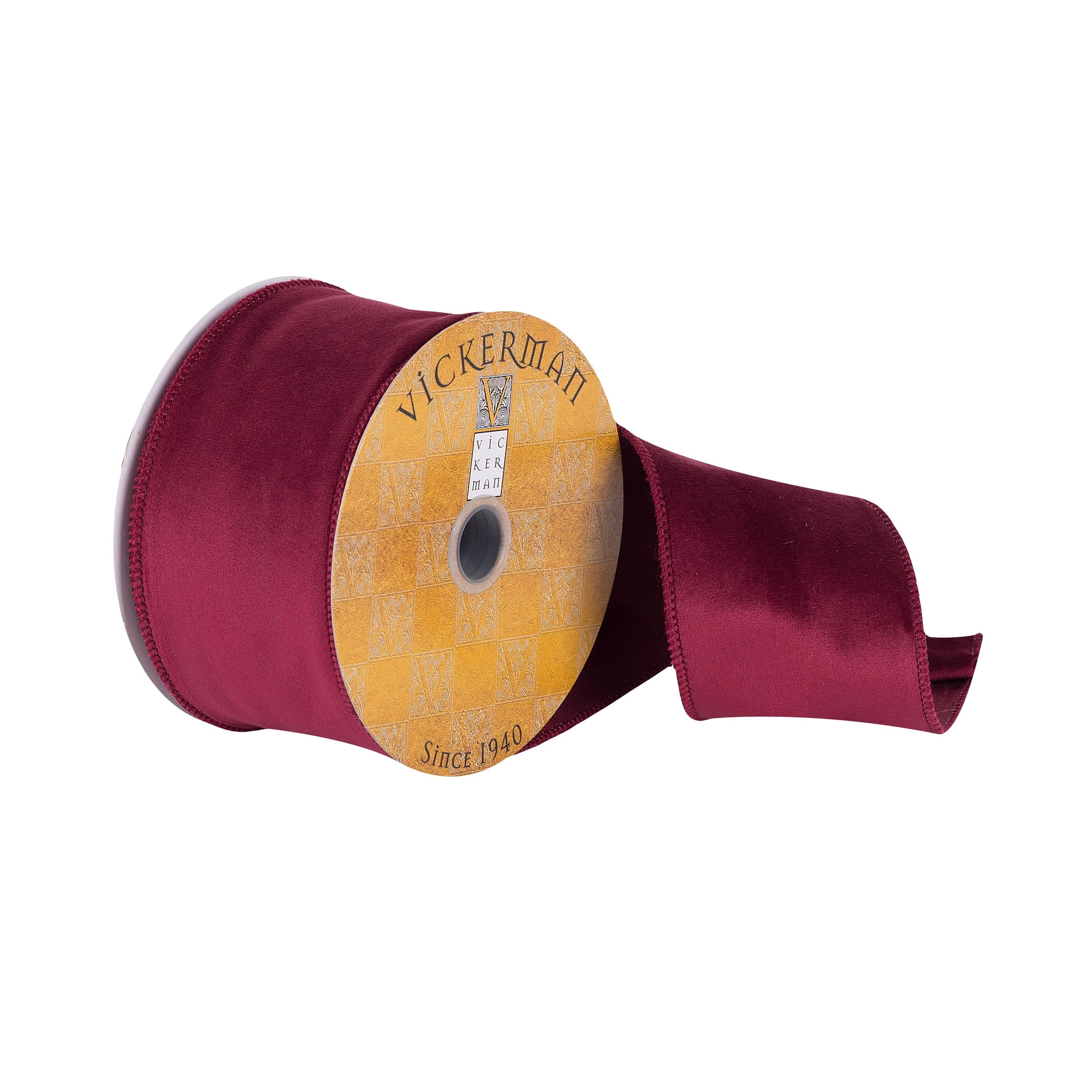 Vickerman 2.5" x 10 Yards Burgundy Soft Woven Dupion Christmas Ribbon ...