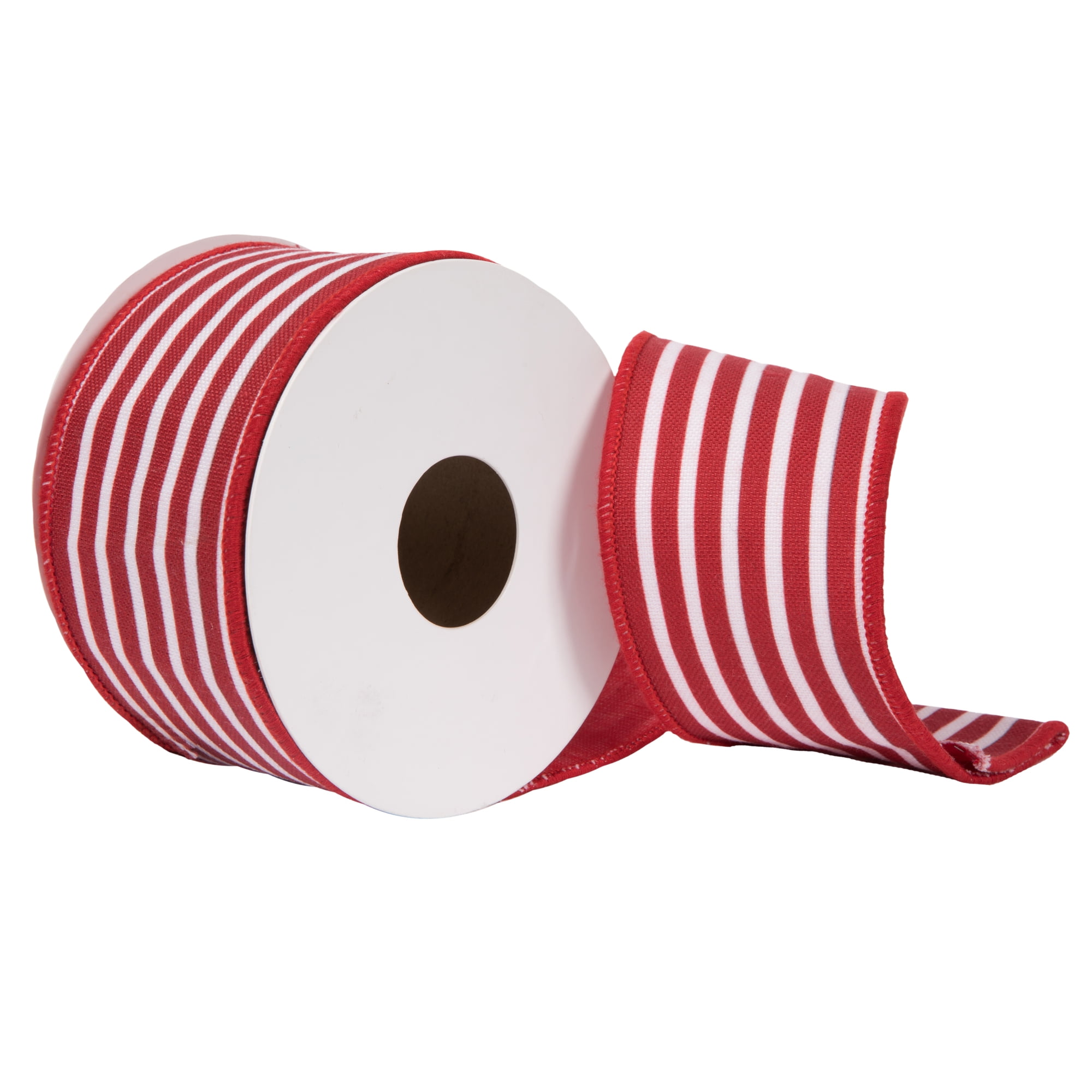 Vickerman 2.5" x 10 Yards Red Horizontal Red Stripe Print on Bovet ...