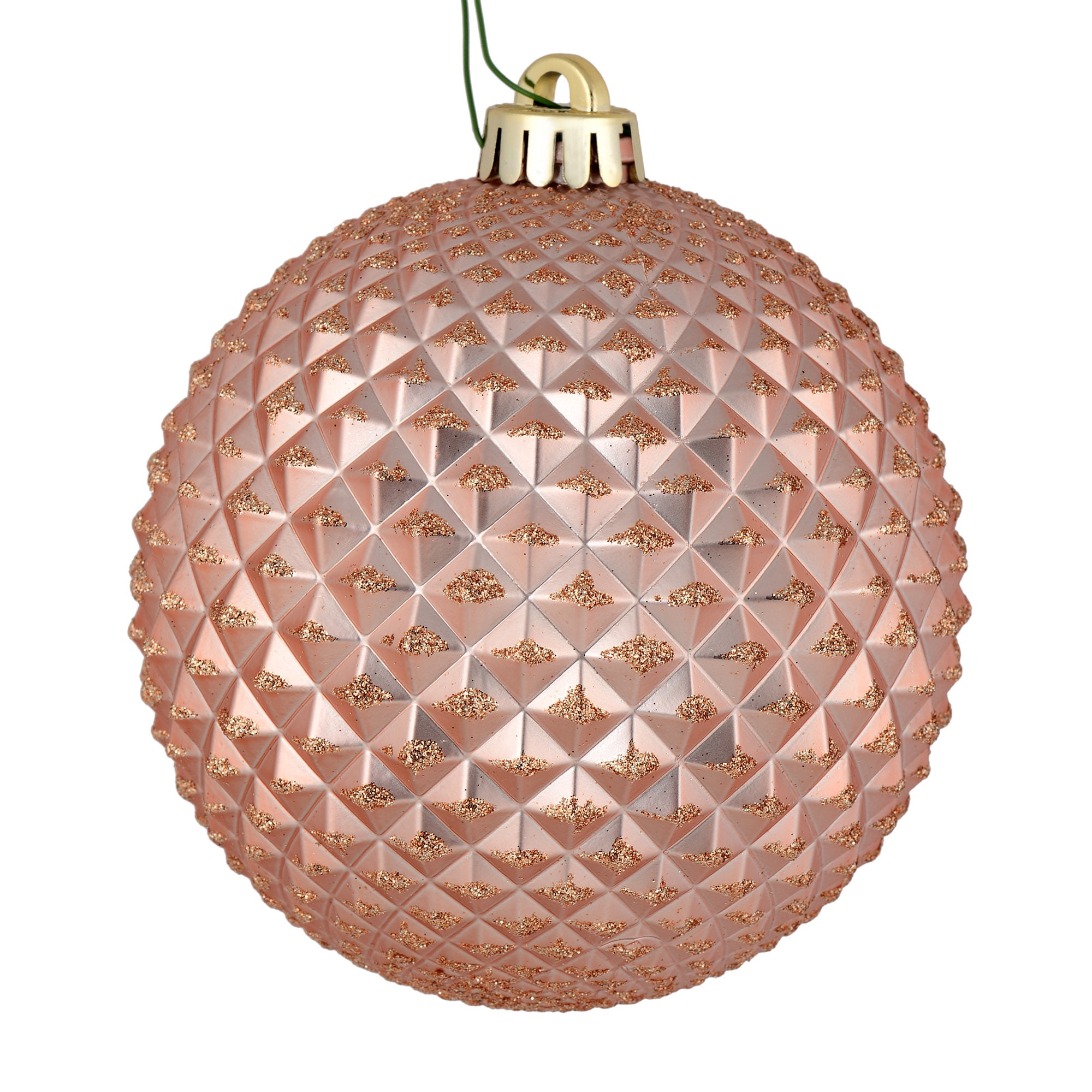 Vickerman 2.75" Rose Gold Durian Glitter Ball Ornament, 12 per Bag ...