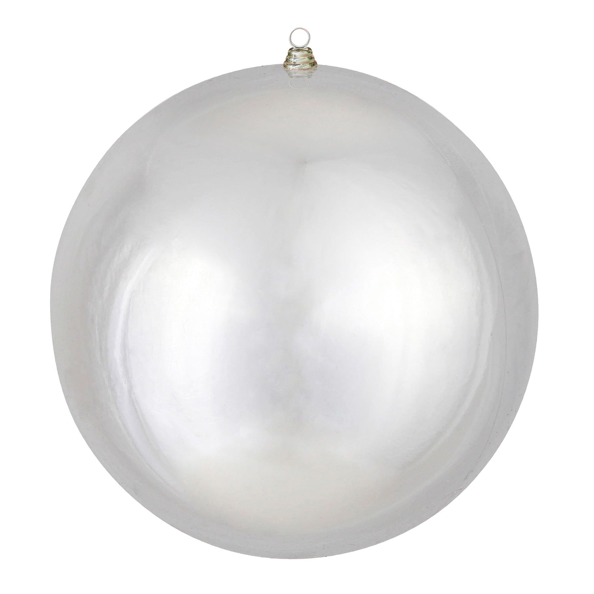 Vickerman 20" Giant Shiny Silver Ball Christmas Ornament, UV Resistant ...