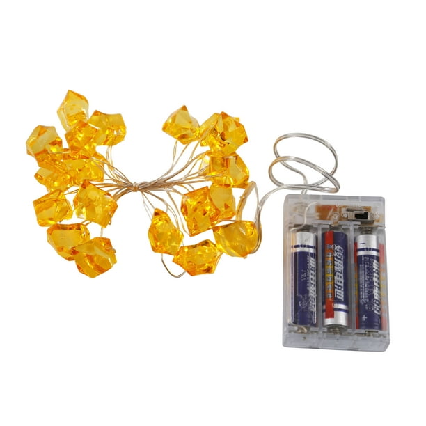 Vickerman 20 Light LED Gold Battery Operated Ice Cube Light Set, 6Hr ...