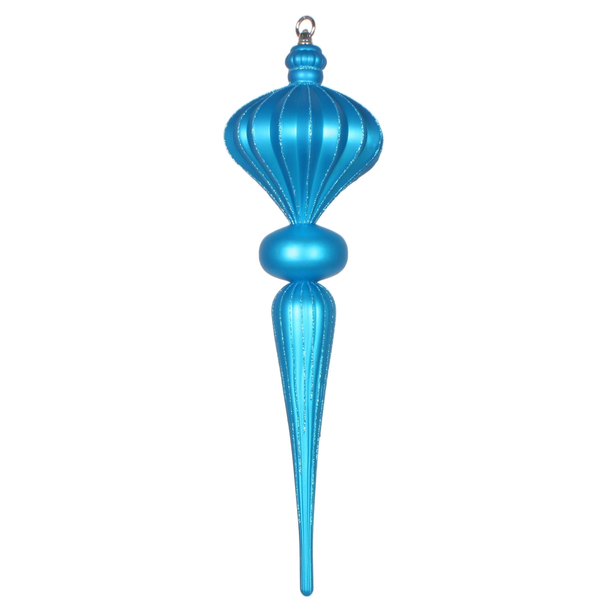 Vickerman 21" Turquoise Matte Finial Ornament with Glitter Accents ...