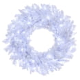 Vickerman 24" Flocked White Wreath, Warm White LED Mini Lights ...