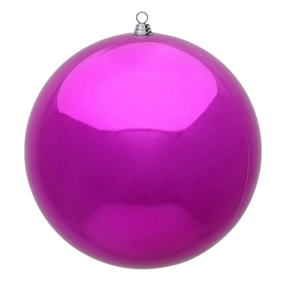 Vickerman 24" Giant Fuchsia Shiny Ball Christmas Ornament. UV resistant ...