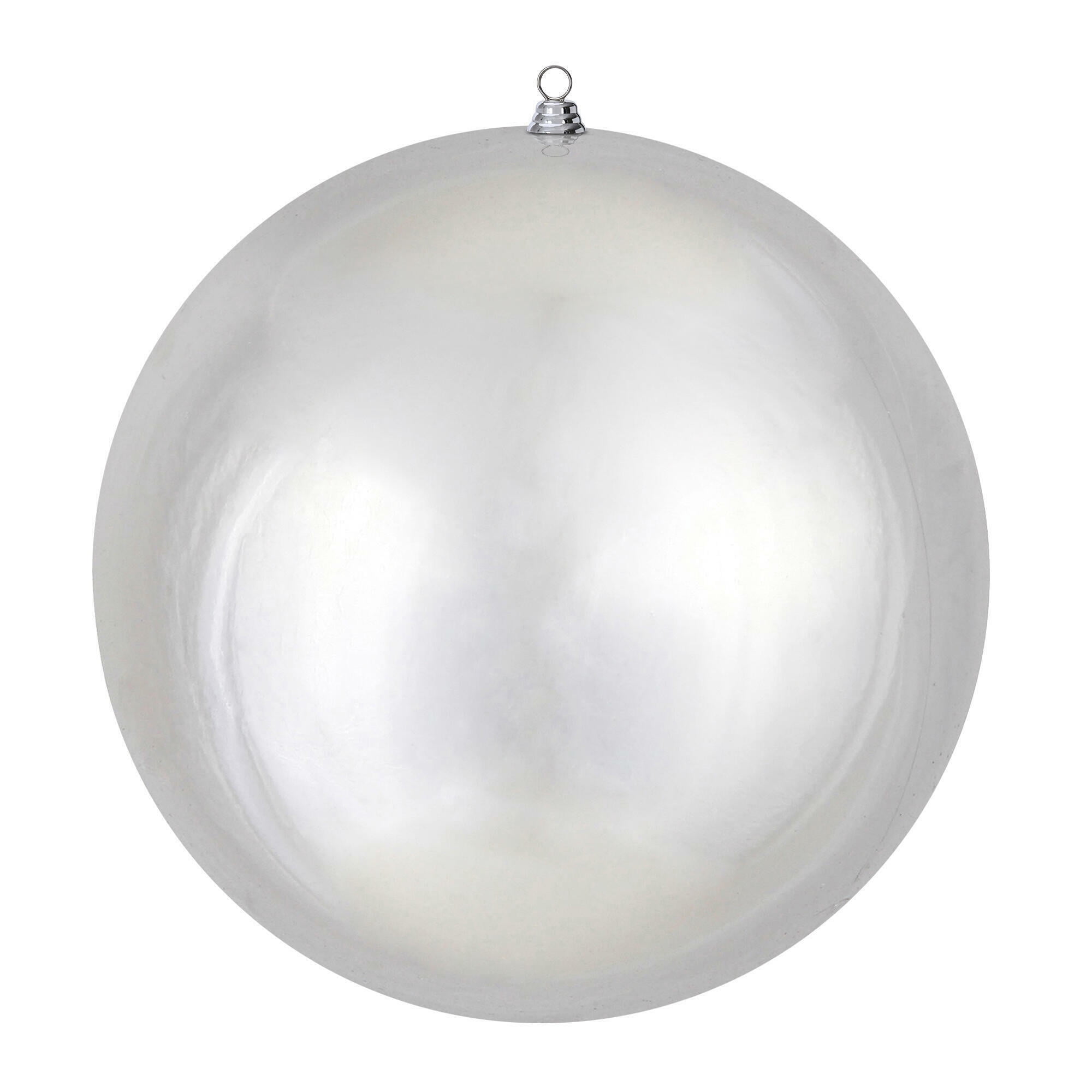 Vickerman 24" Giant Shiny Silver Ball Christmas Ornament, UV Resistant ...