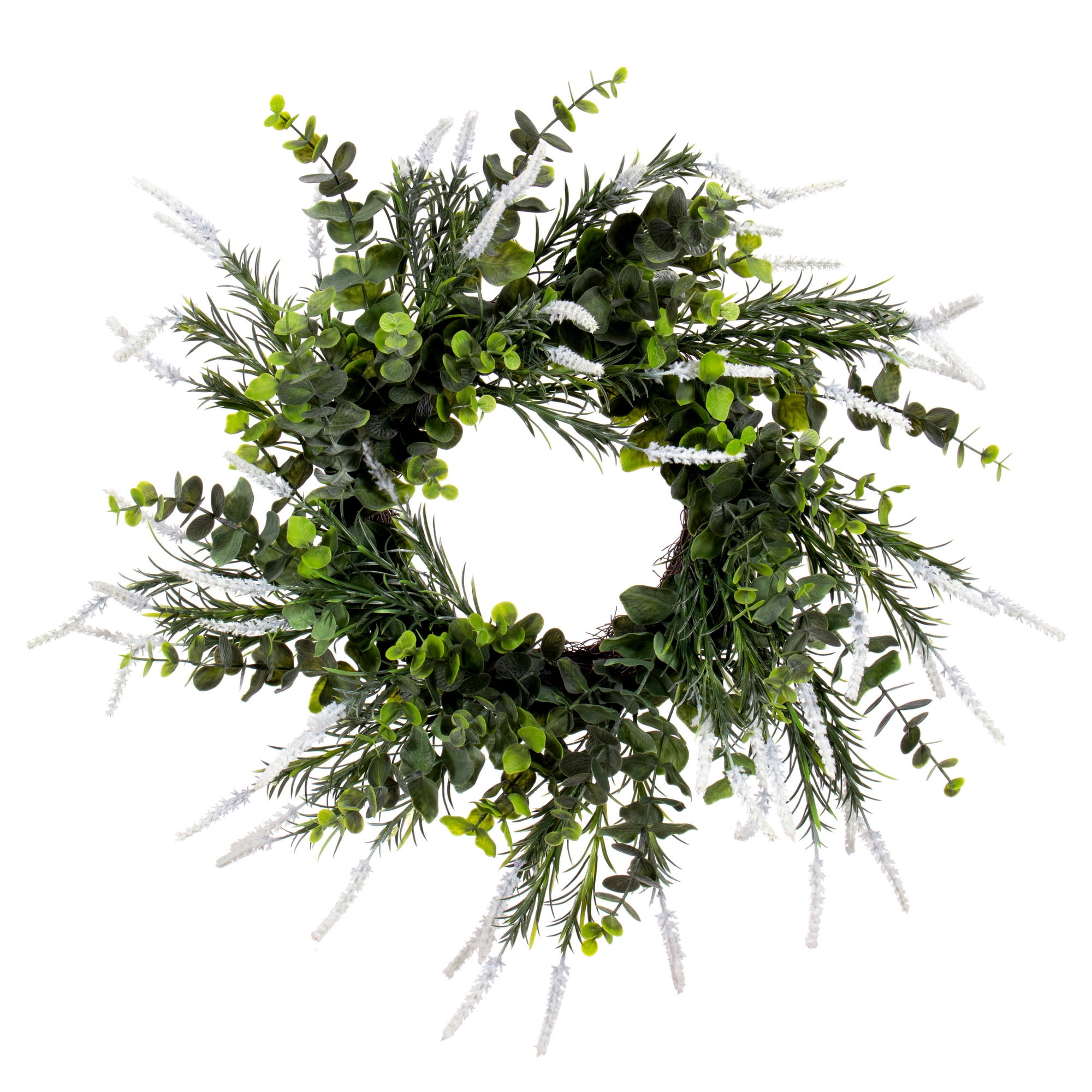Vickerman 24" Green Artificial Rosemary & Eucalyptus Wreath. - Walmart.com