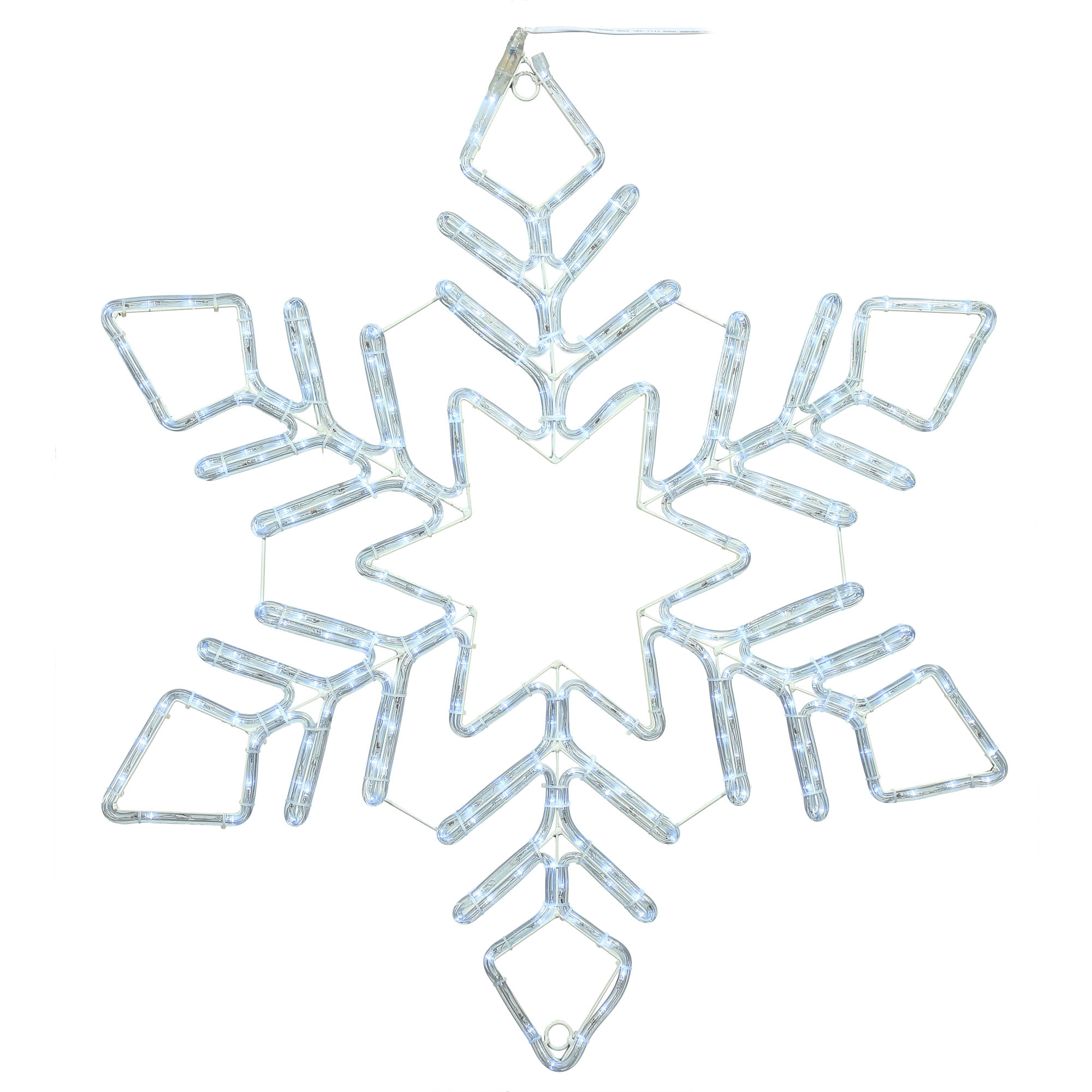Vickerman 24" Pure White LED Star Twinkle Ropelight Snowflake - Walmart ...