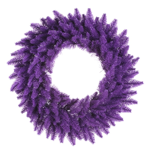 Vickerman 24" Purple Fir Artificial Christmas Wreath, Purple Dura-Lit ...