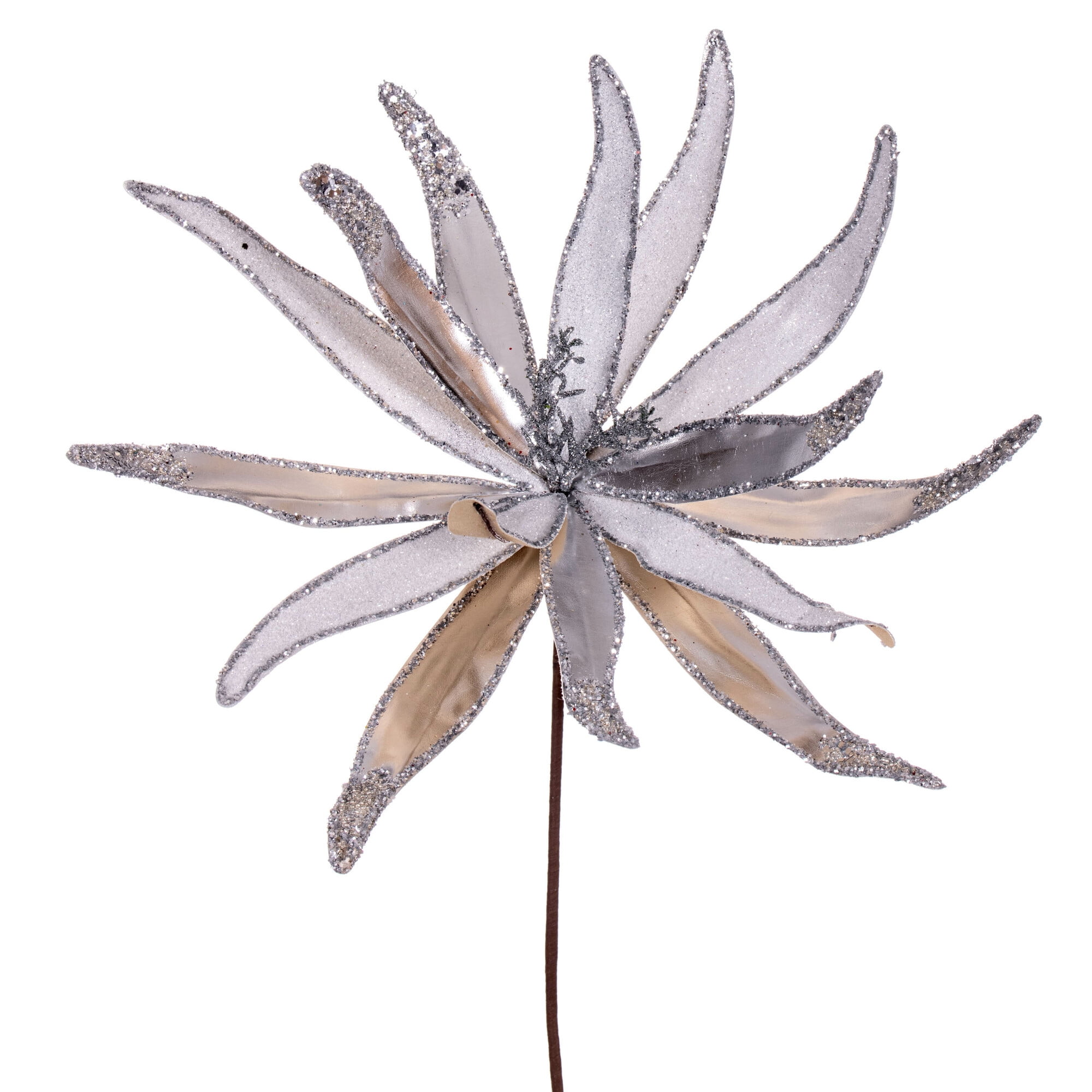 Vickerman 24" Silver Metallic and Frosted Glitter Papyrus, 2 per bag ...