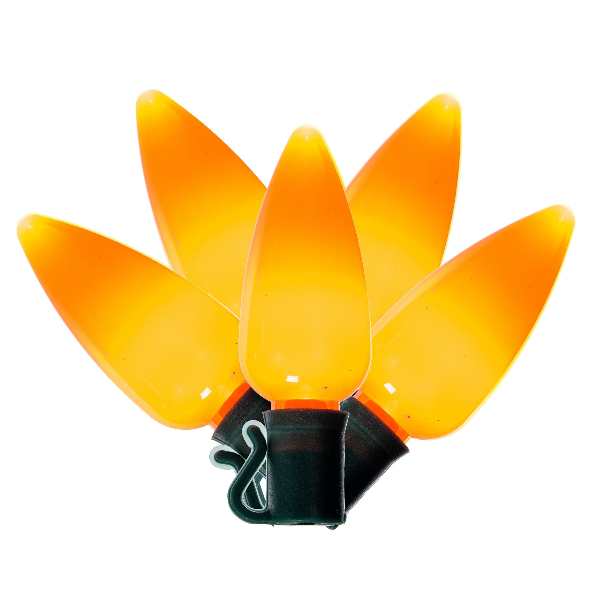Vickerman 25 Orange Ceramic C9 LED Light on Green 22AWG Wire, 25 ...