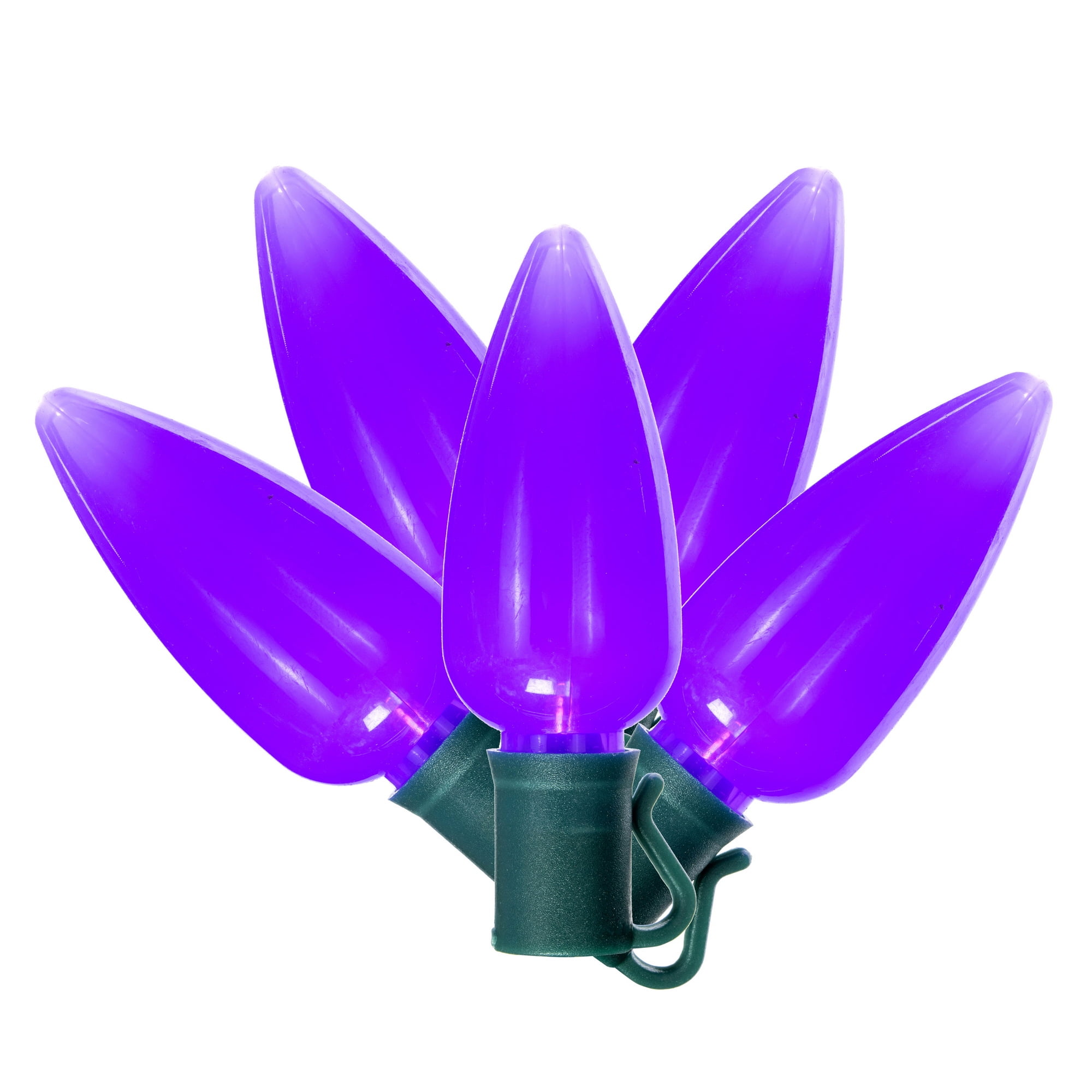 Vickerman 25 Purple Ceramic C9 LED Light on Green 22AWG Wire, 25 ...