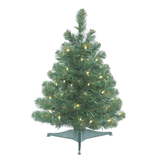 Vickerman 26" Oregon Fir Artificial Christmas Tree, Wide Angle Single ...