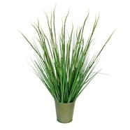 Vickerman 60" PVC Artificial Potted Green Grass with Pomp Balls ...