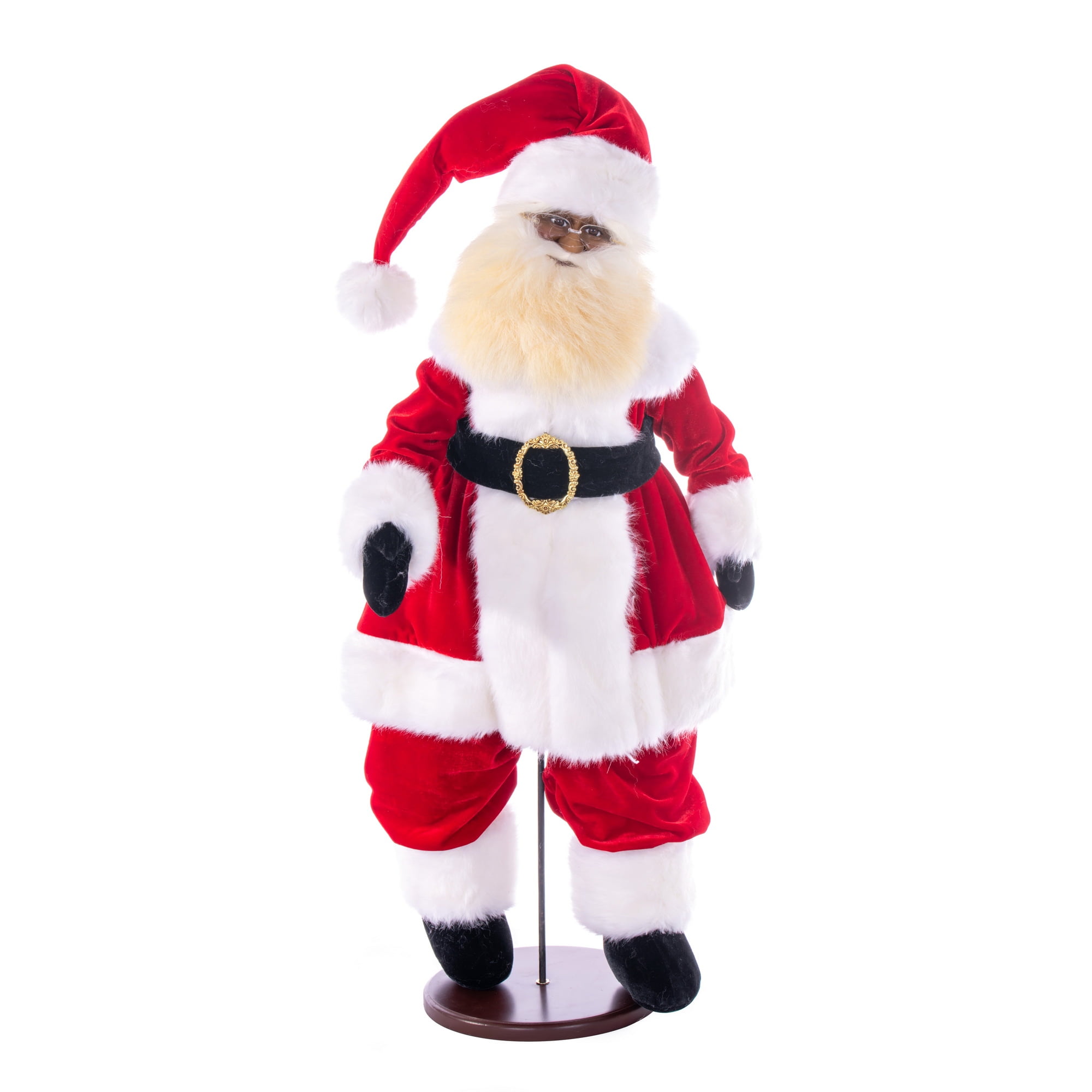 Vickerman 28" Red Traditional Velvet Dark Complexion Santa Doll with ...