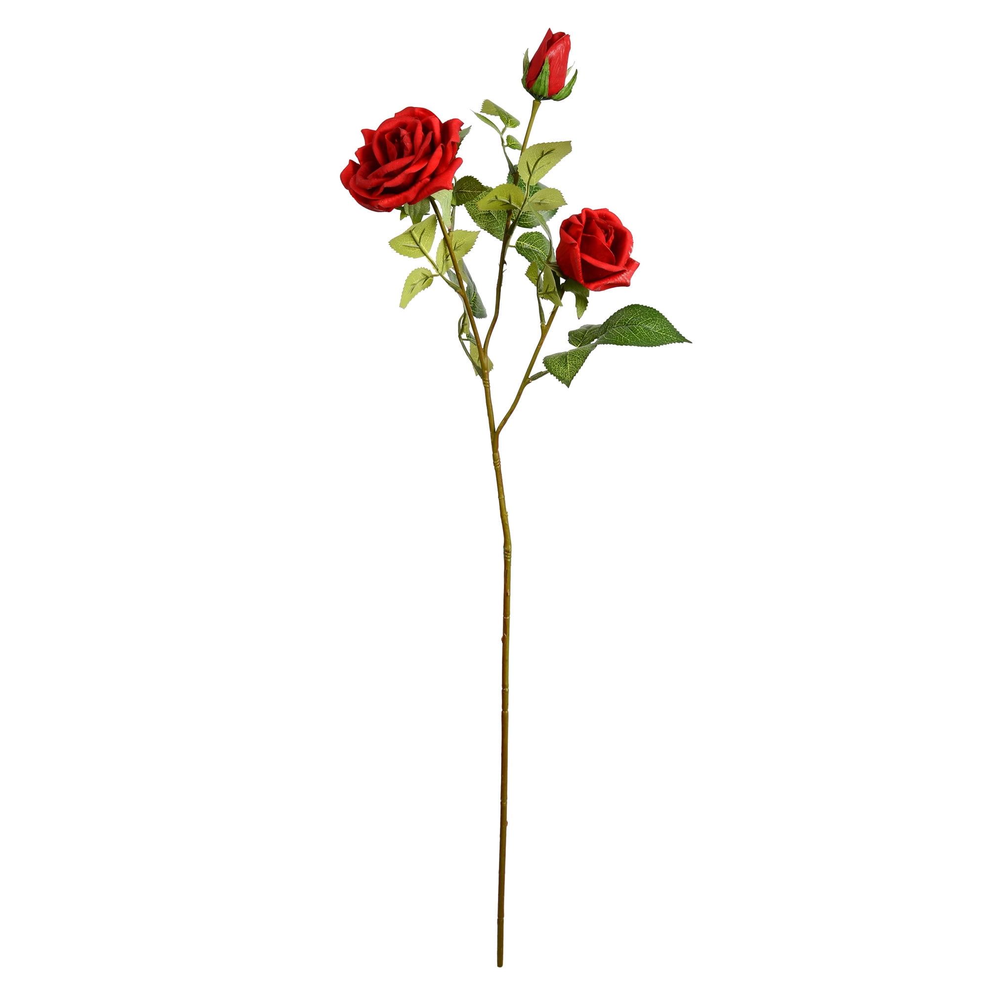Vickerman 29" Artificial Red Real Touch Rose Spray. Includes 3 sprays ...